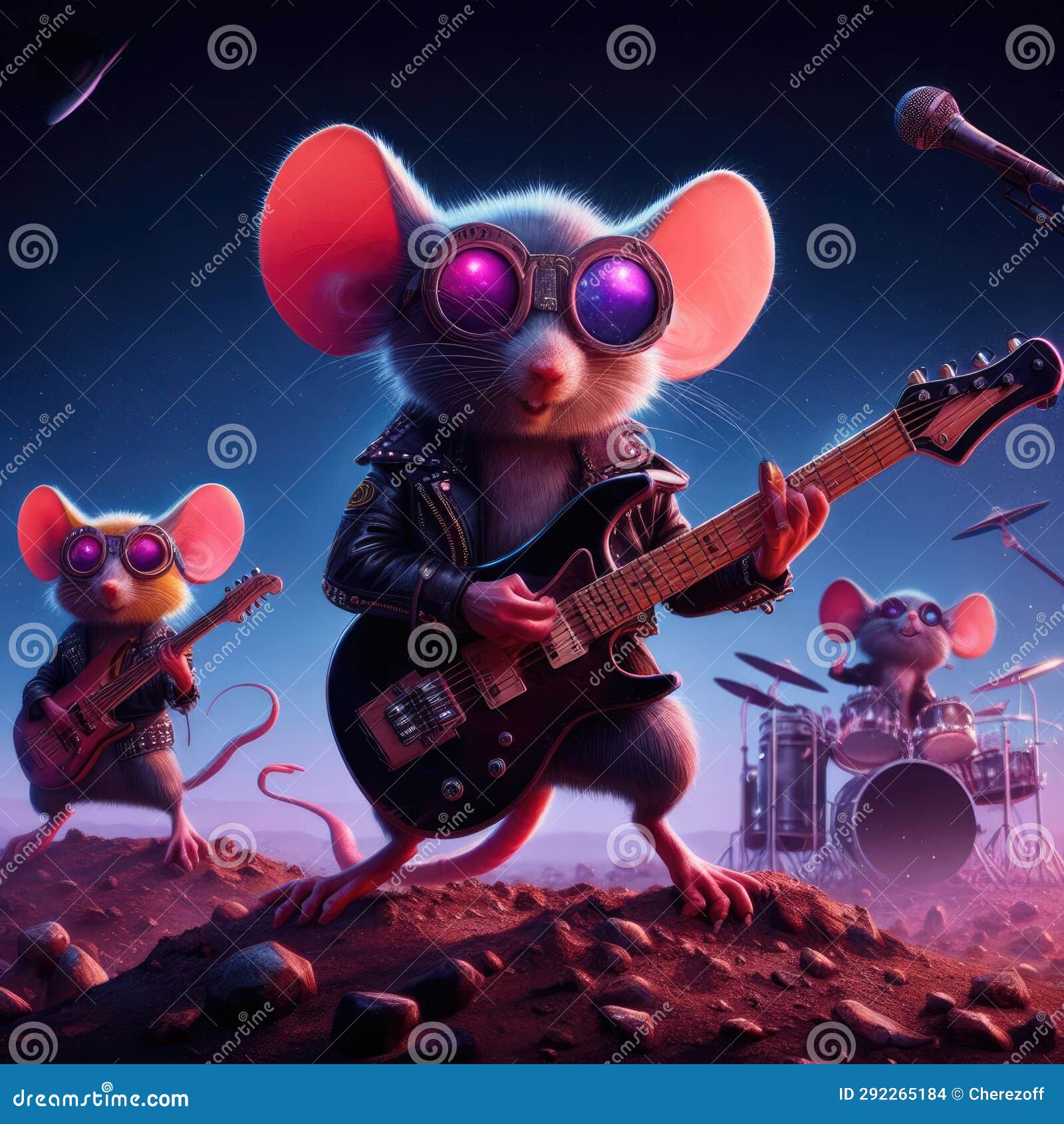 Cartoon Mice Rockers from Mars Stock Photo - Image of funny, stage ...