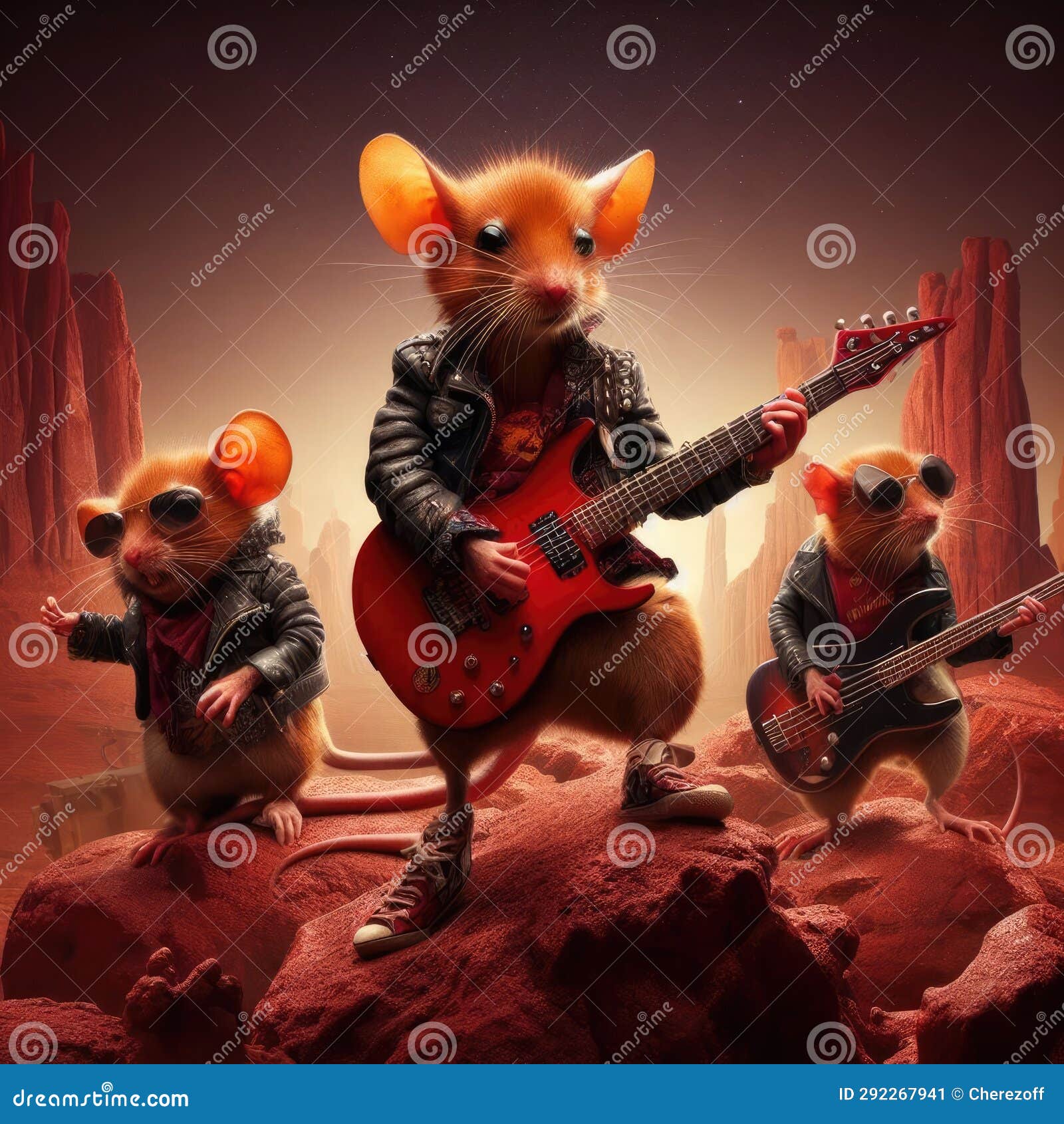 Cartoon Mice Rockers from Mars Stock Image - Image of curious ...