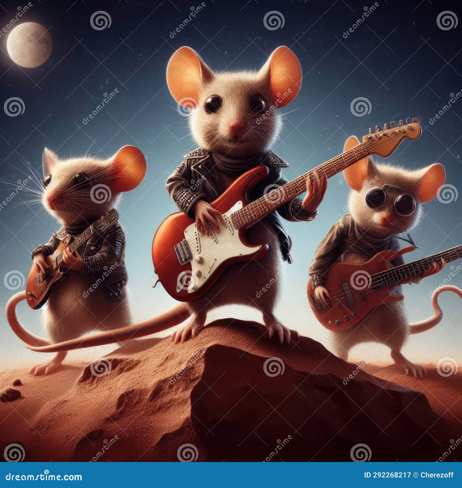 Cartoon Mice Rockers from Mars Stock Image - Image of fond, celebrate ...