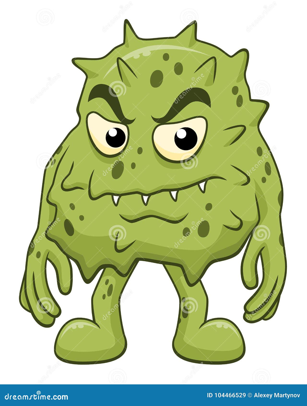 Cartoon Microbe Runaway From Disinfection Vector Illustration ...