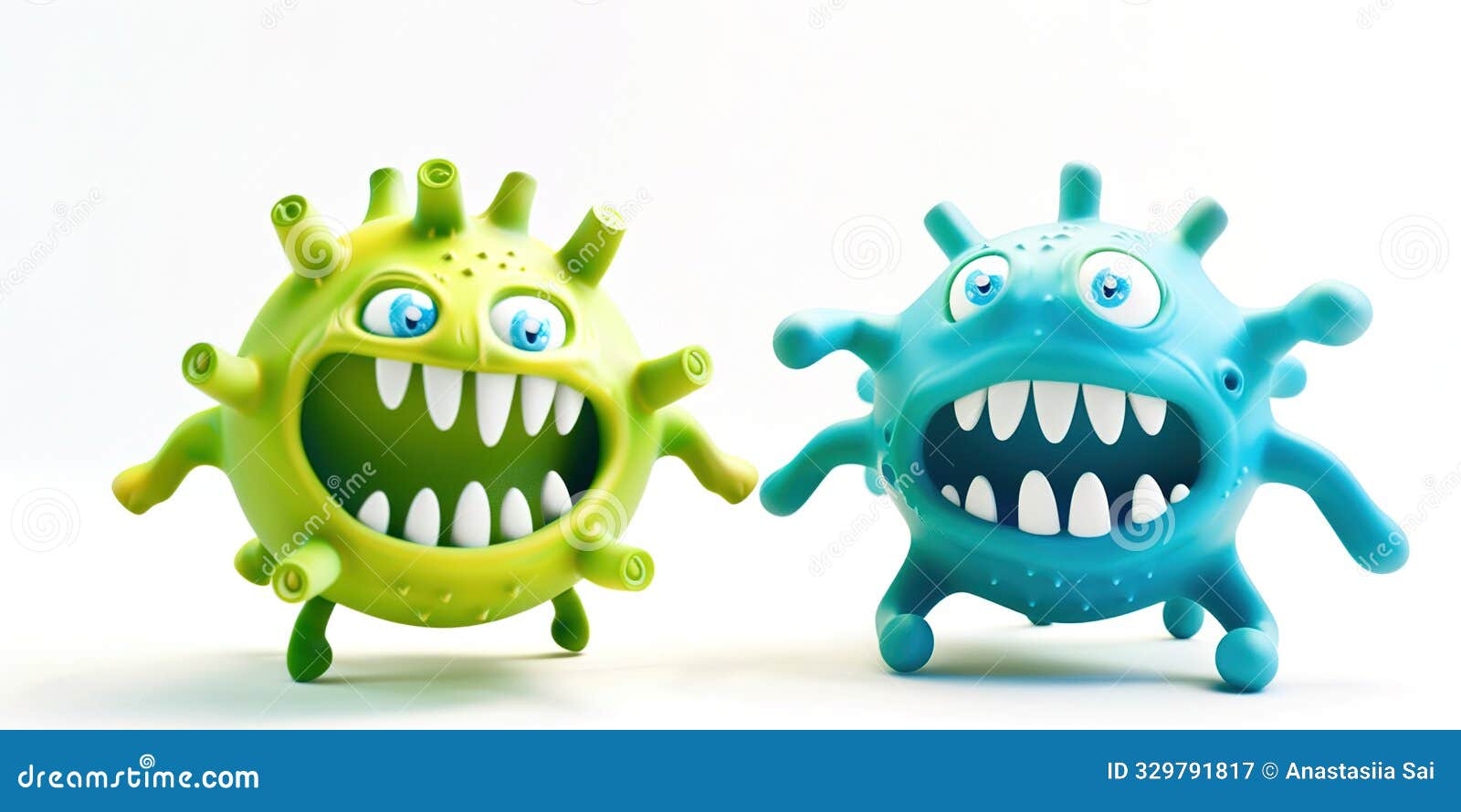 Cartoon Microbes Under A Microscope Royalty-Free Stock Photography ...