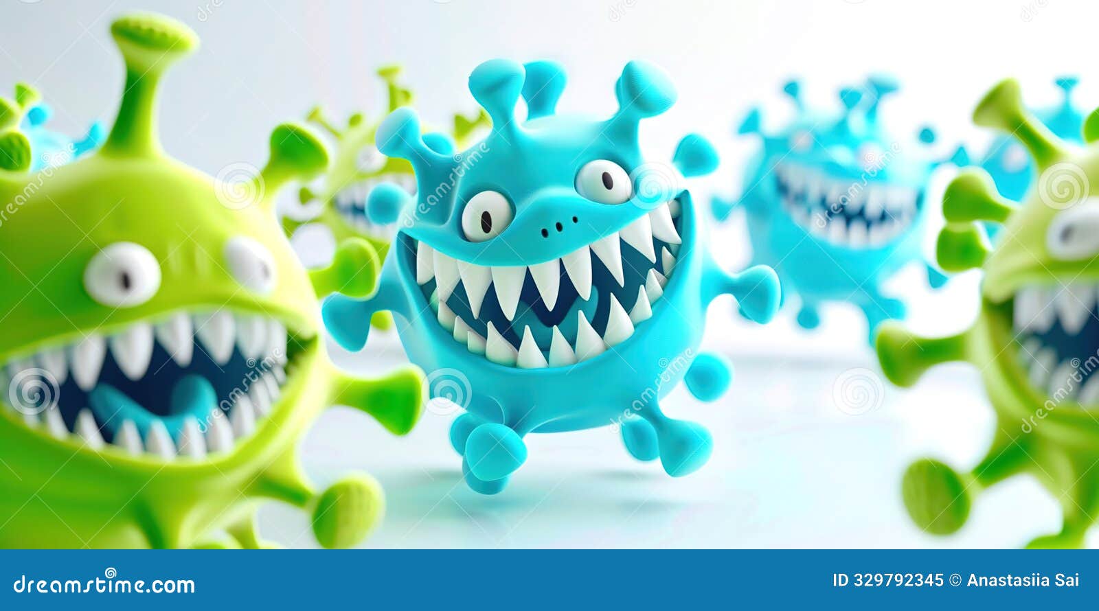 Cartoon Microbes Under A Microscope Royalty-Free Stock Photography ...