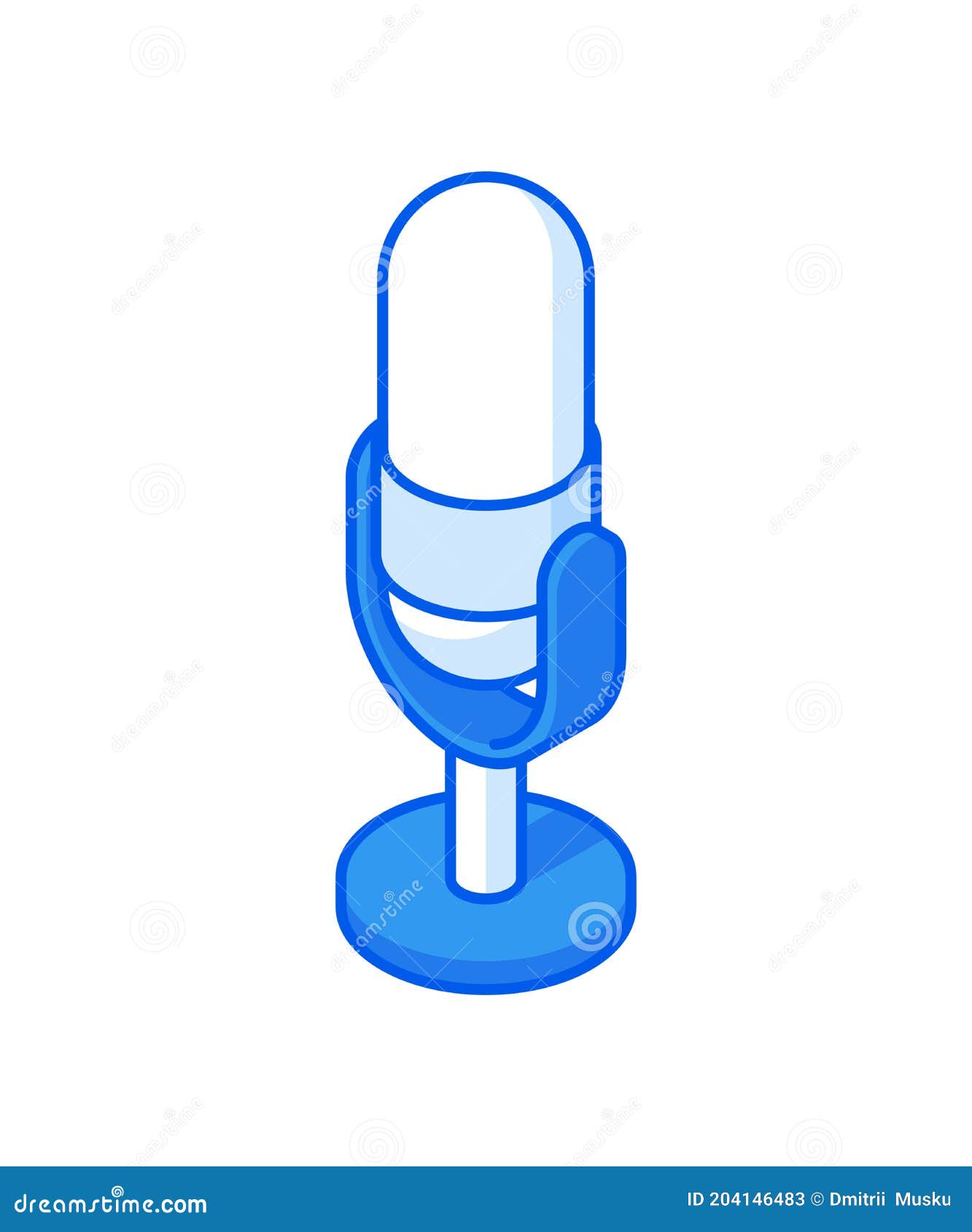 Cartoon Microphone Design on White Background Stock Vector ...