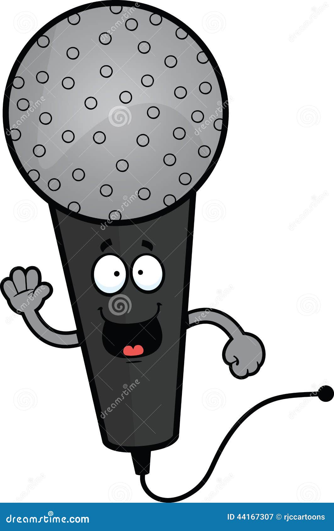 Cartoon Microphone Happy stock vector. Illustration of smiling - 44167307