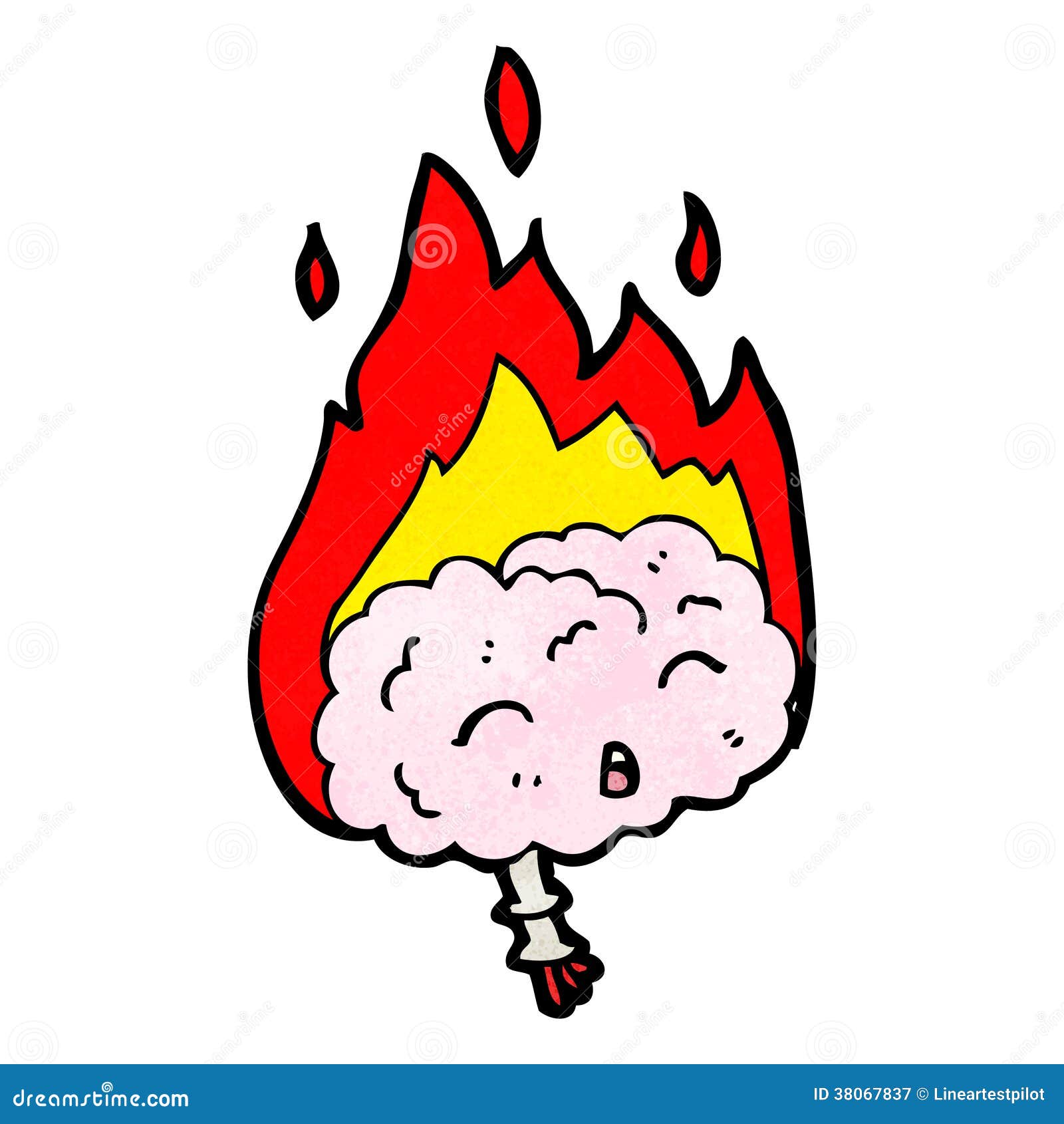 Man Overheated Brain Icon, Cartoon Style Royalty-Free Illustration ...