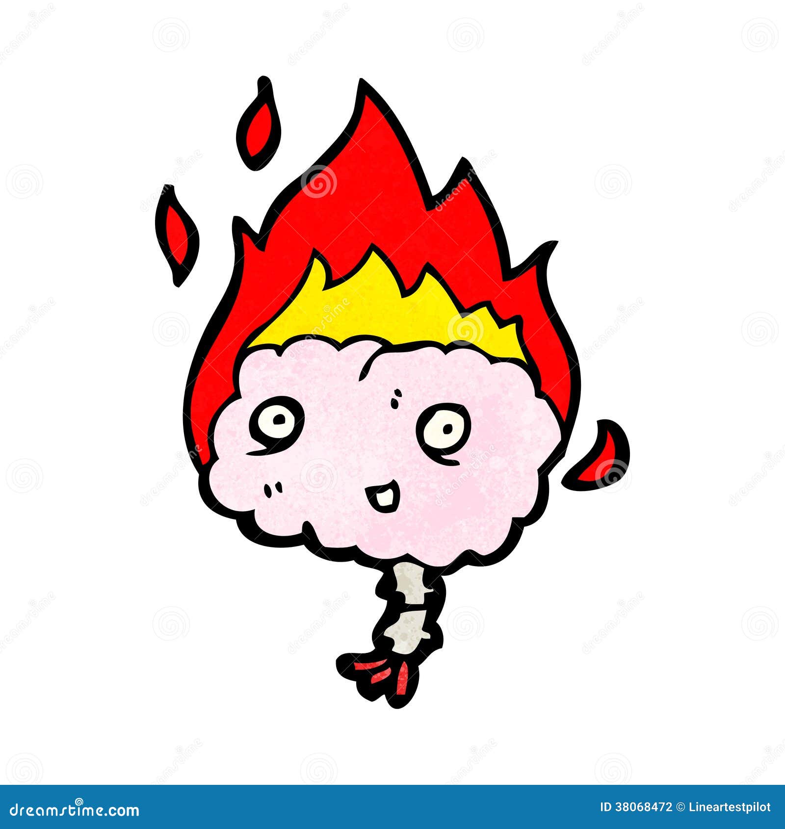 Man Overheated Brain Icon, Cartoon Style Royalty-Free Illustration ...