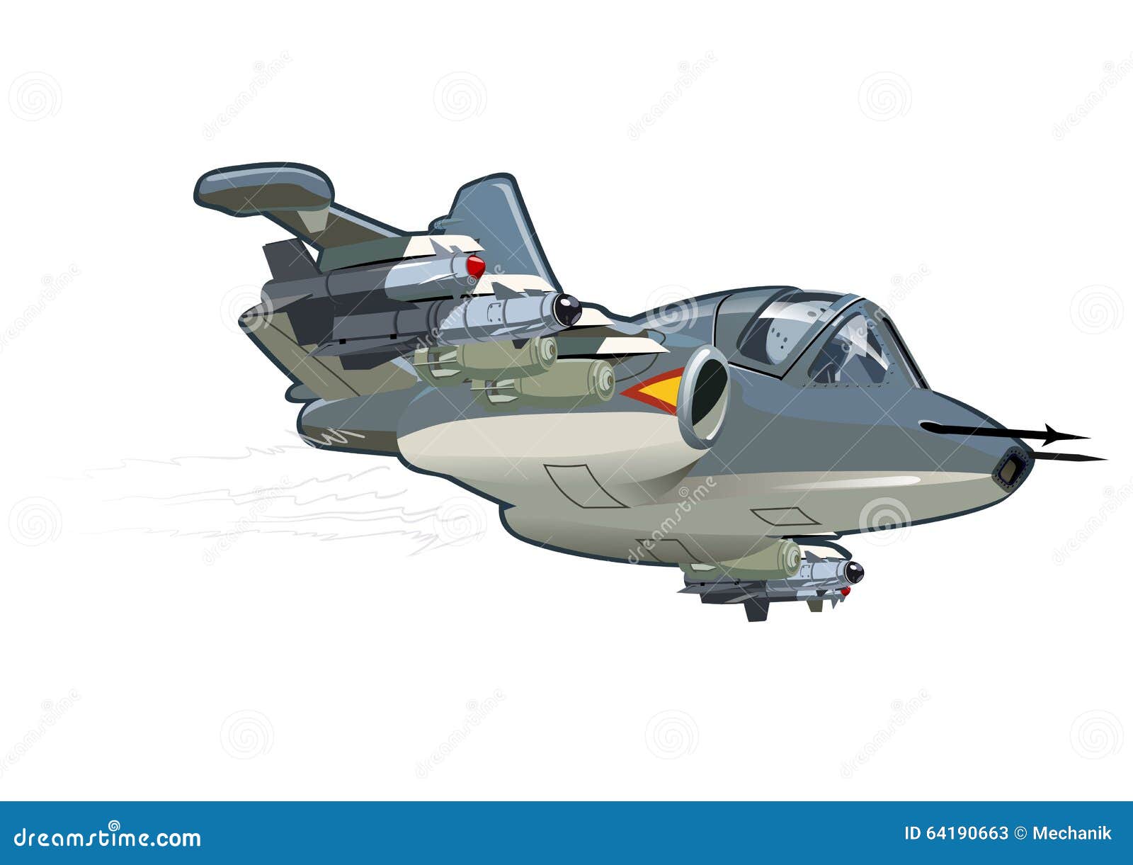 Cartoon Military Airplane Stock Vector - Image: 64190663