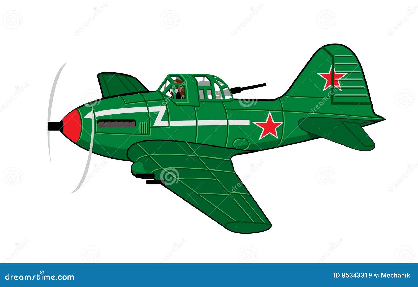 Cartoon Military Airplane stock vector. Illustration of plane - 85343319