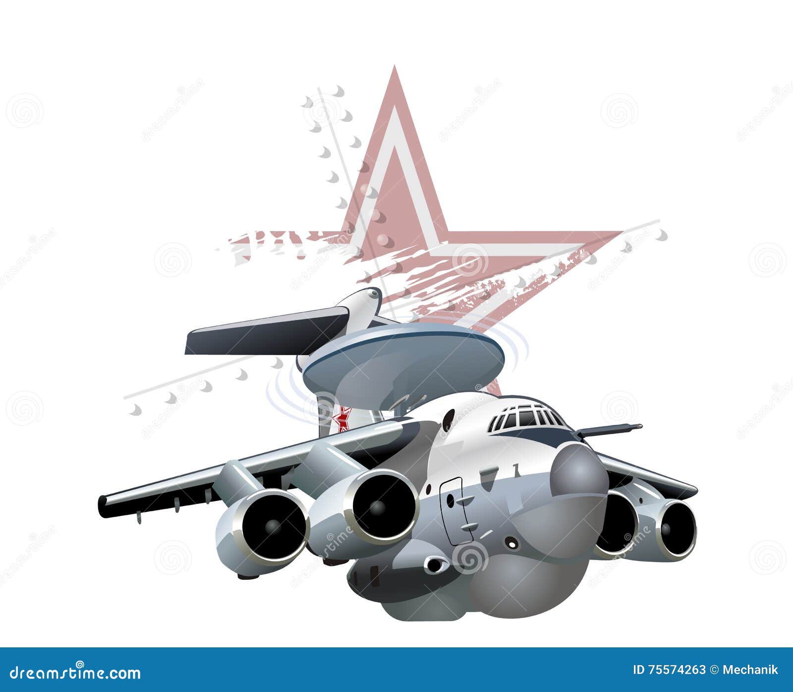 Cartoon Military Airplane stock vector. Illustration of design - 75574263