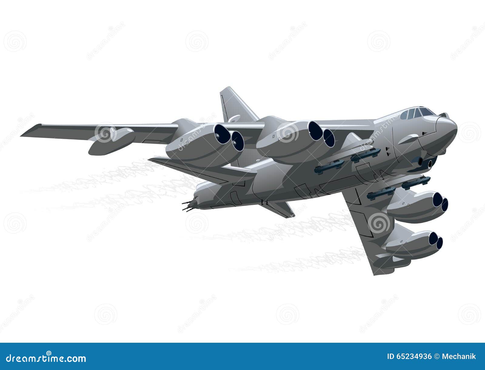 Cartoon Bomber B-52 Stratofortress Vector Illustration | CartoonDealer ...