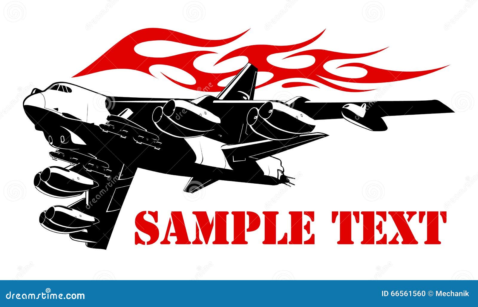 Cartoon Bomber B-52 Stratofortress Vector Illustration | CartoonDealer ...