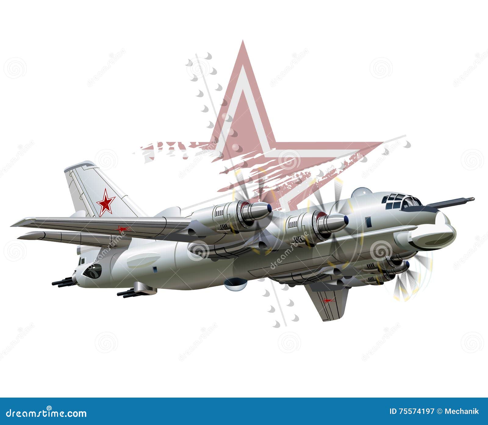 Cartoon Bomber B-52 Stratofortress Vector Illustration | CartoonDealer ...