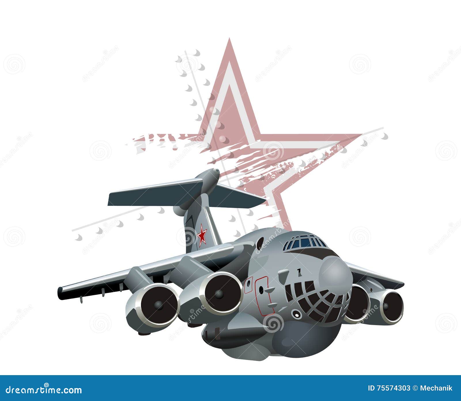 Cartoon Military Airplane stock vector. Illustration of cockpit - 75574303