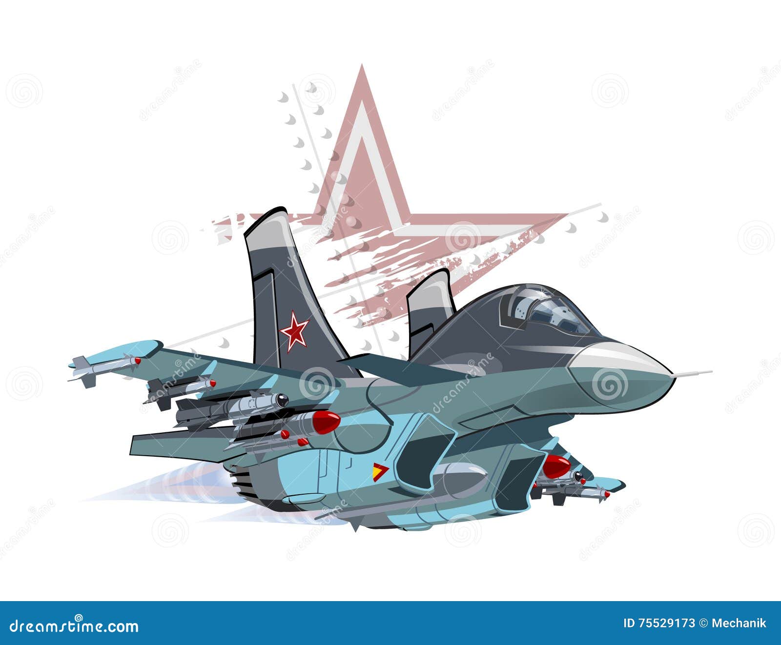 Cartoon Military Airplane stock vector. Illustration of isolated - 75529173