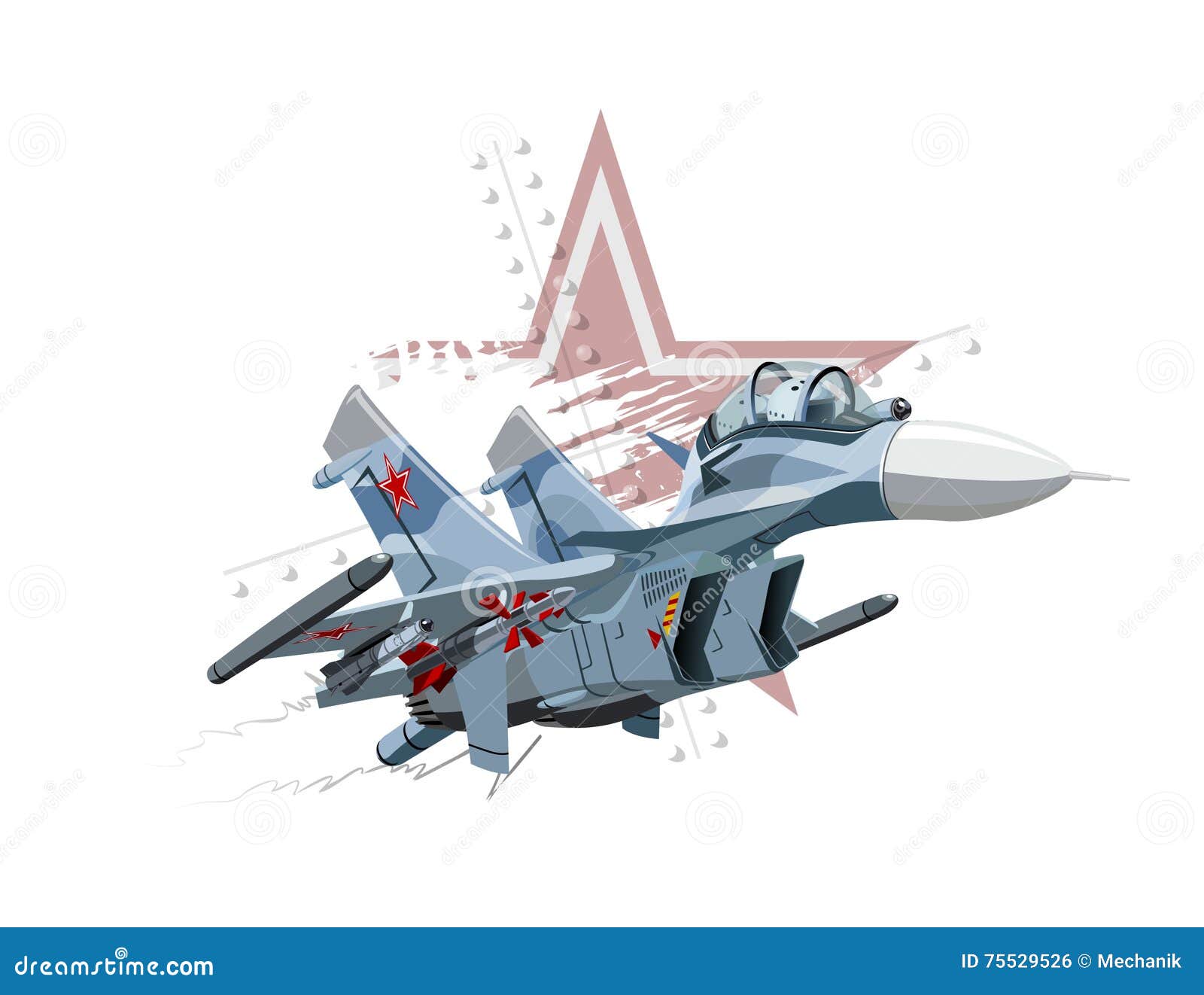 Cartoon Military Airplane stock vector. Illustration of airplane - 75529526