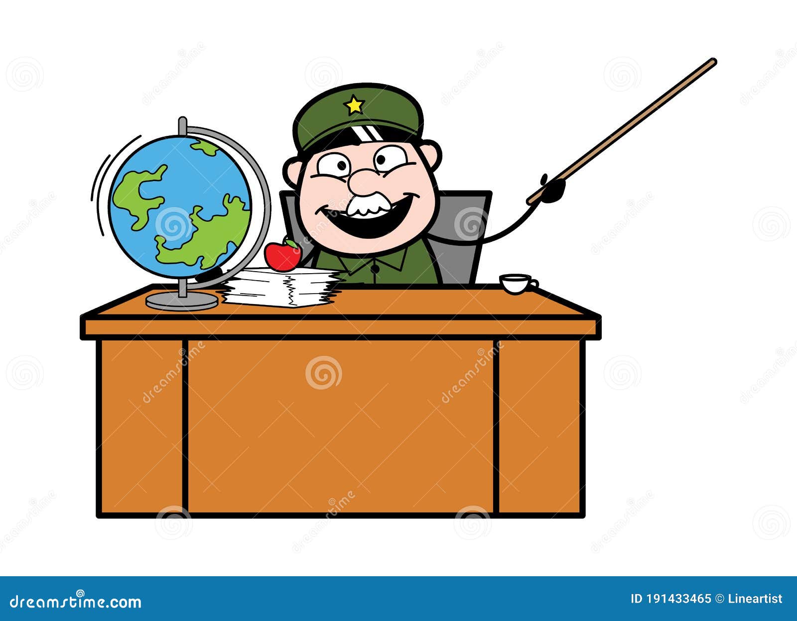 Cartoon Military Man As Teacher Stock Illustration - Illustration of ...