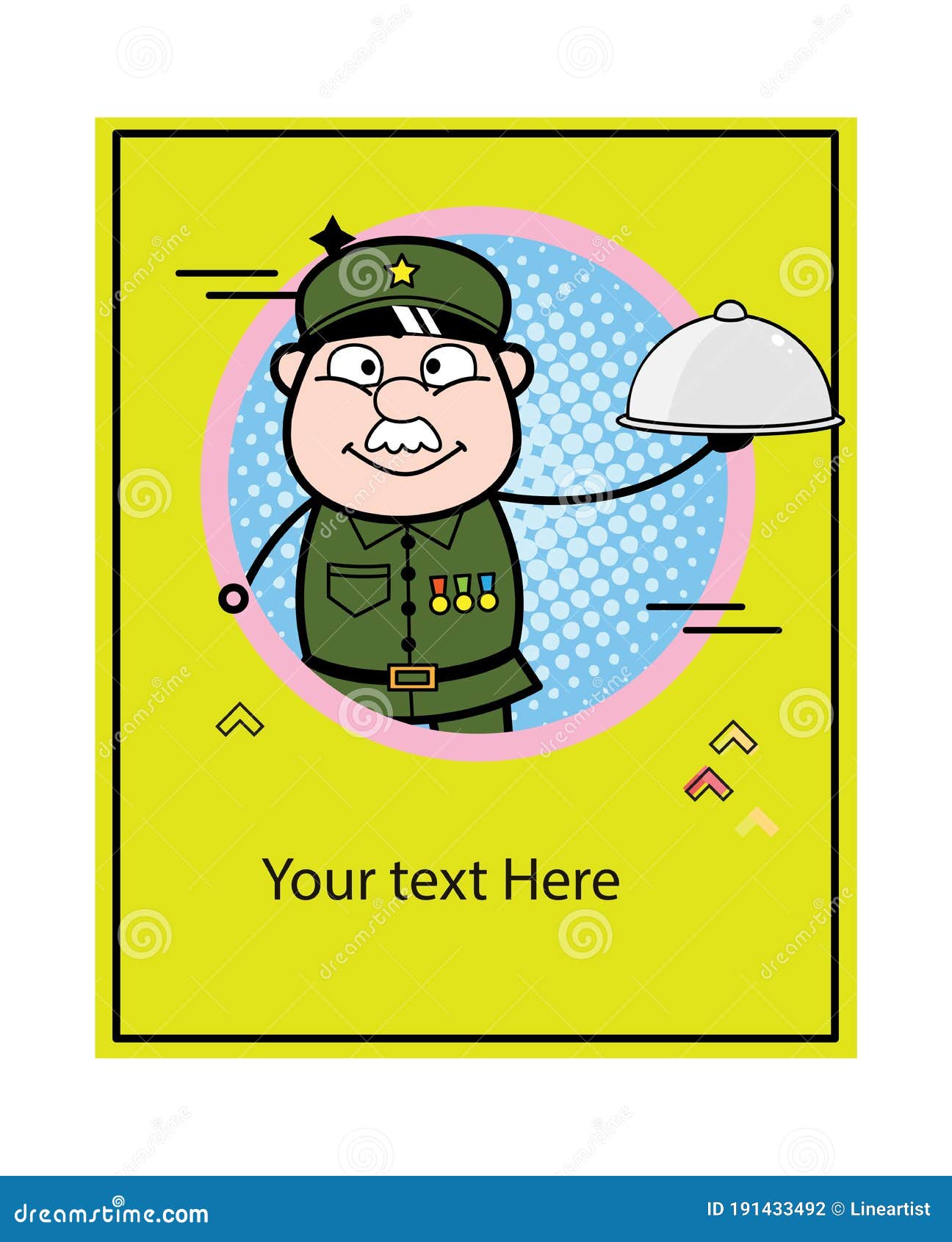 Cartoon Military Man on Poster with Text Stock Illustration ...