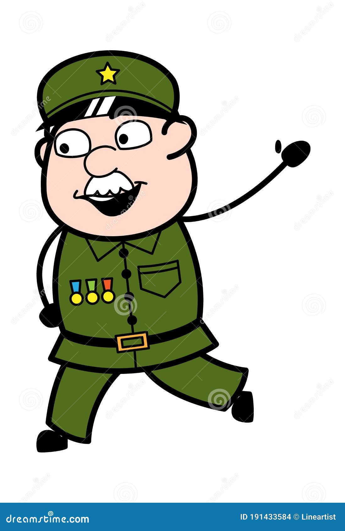 Cartoon Military Man Saying Hello Stock Illustration - Illustration of ...