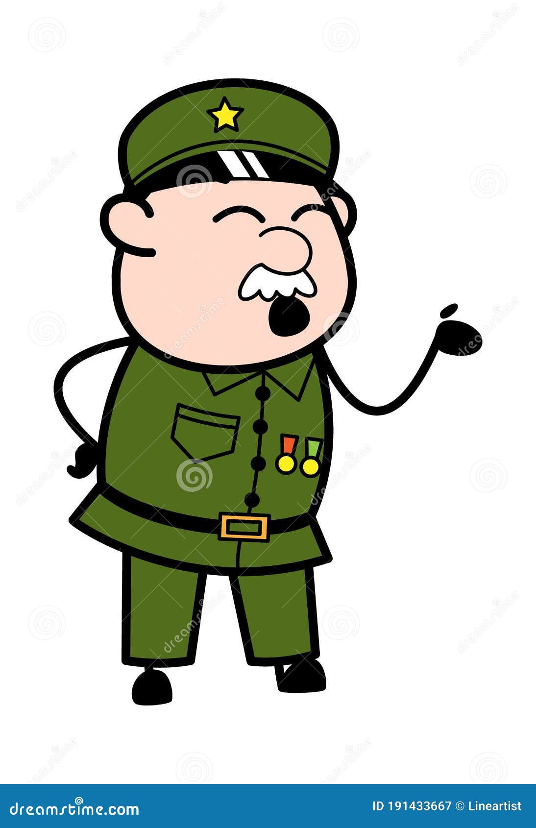 Cartoon Military Man Speaking Stock Illustration - Illustration of ...