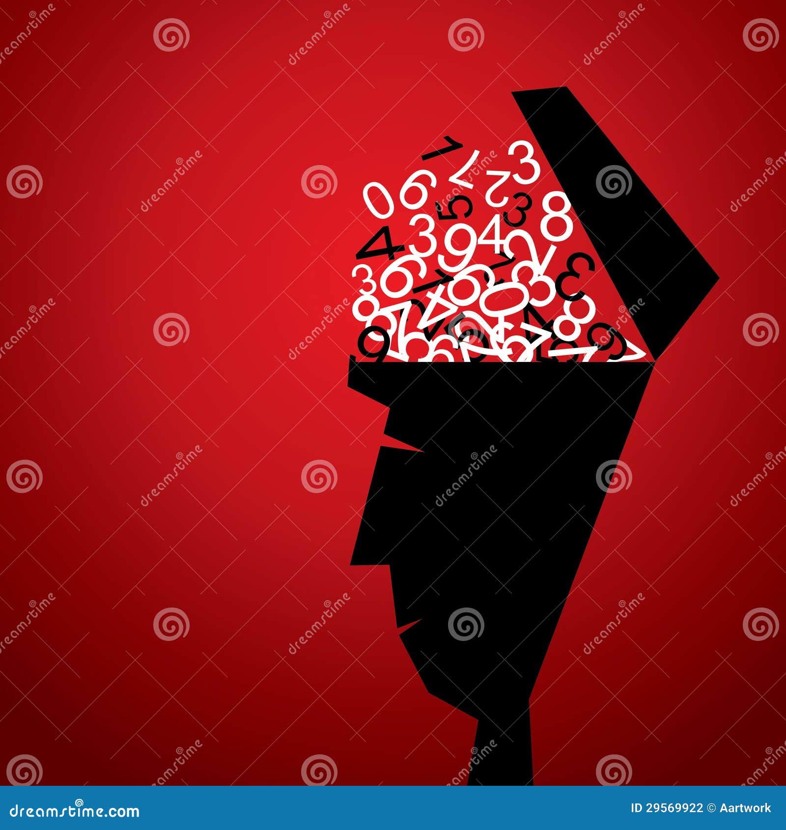 Cartoon Mind is Full of Numbers Stock Vector - Illustration of ...