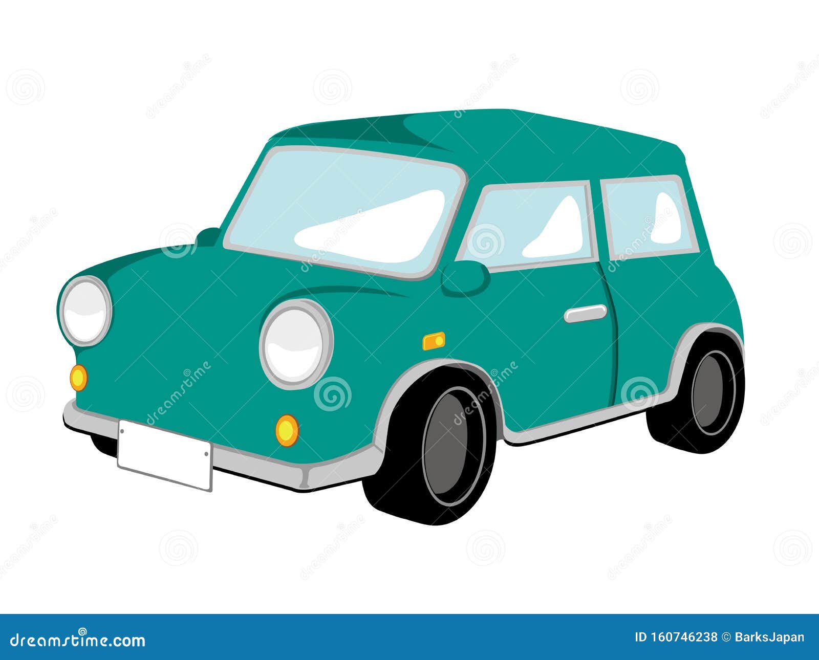 Cartoon Mini Car. Coloring Page And Colorful Clipart Character ...