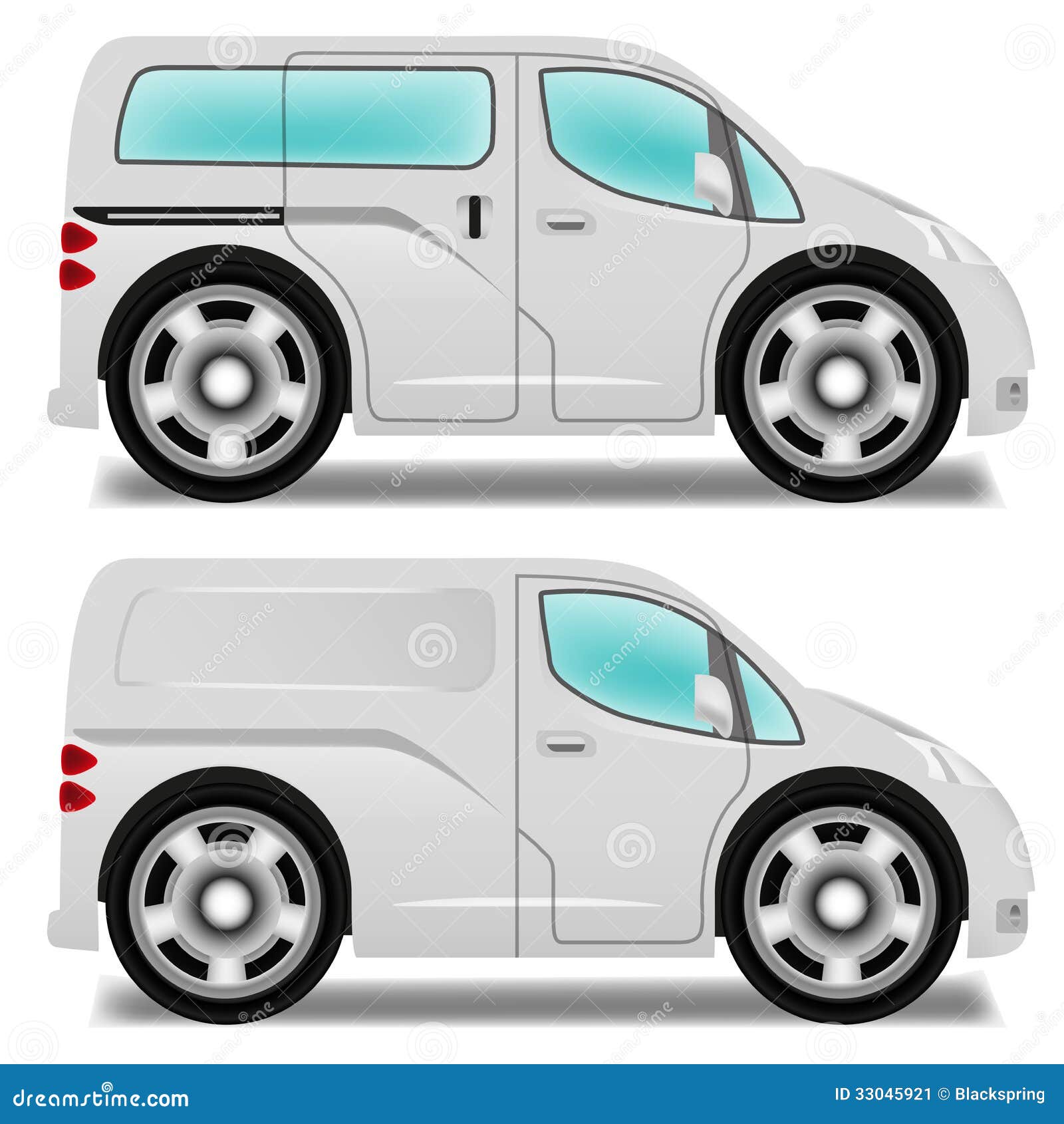 Cartoon Minibus and Delivery Van Stock Vector - Illustration of cartoon ...