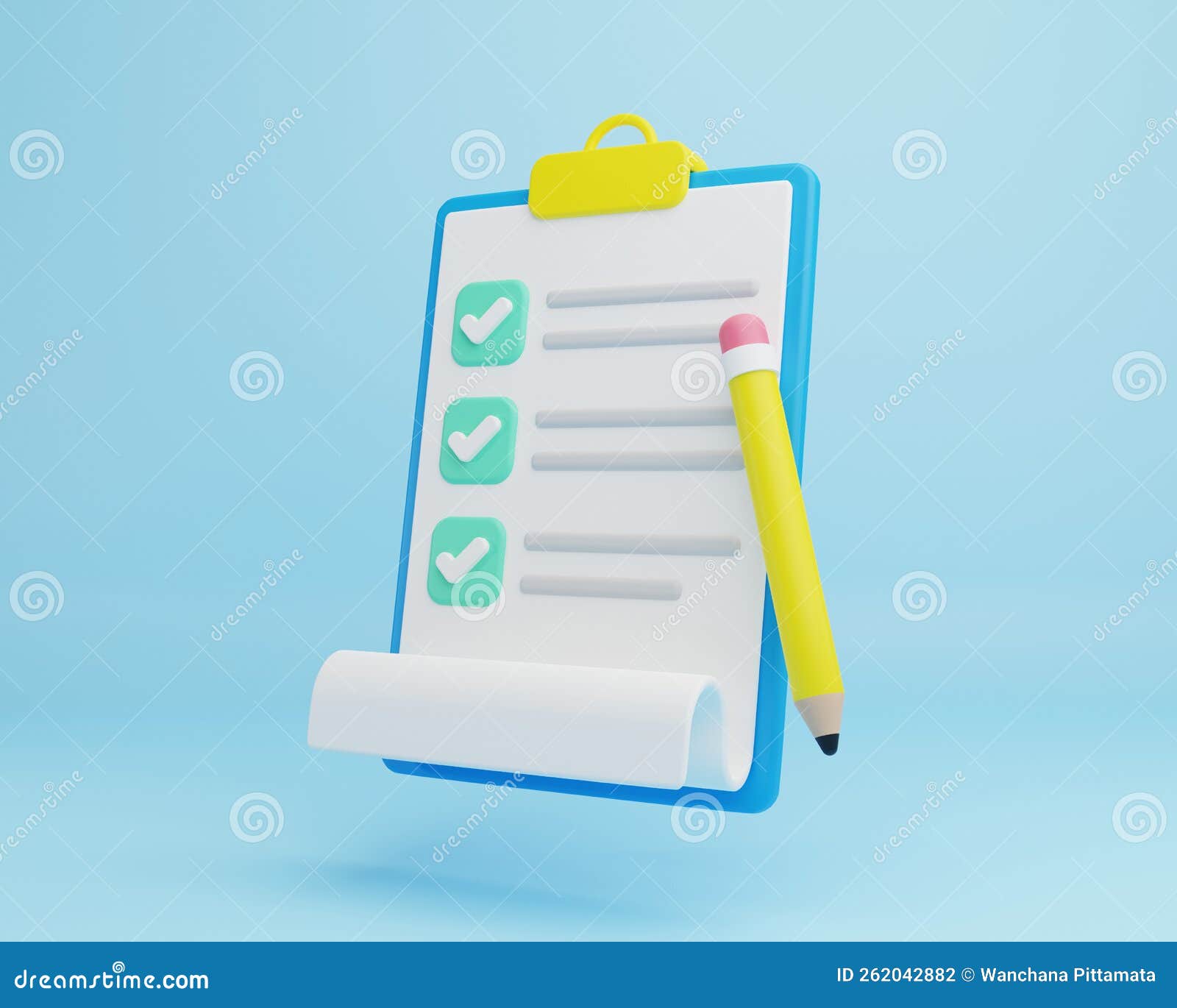 Cartoon Minimal Clipboard with Checklist with Sheets of Paper Icon ...