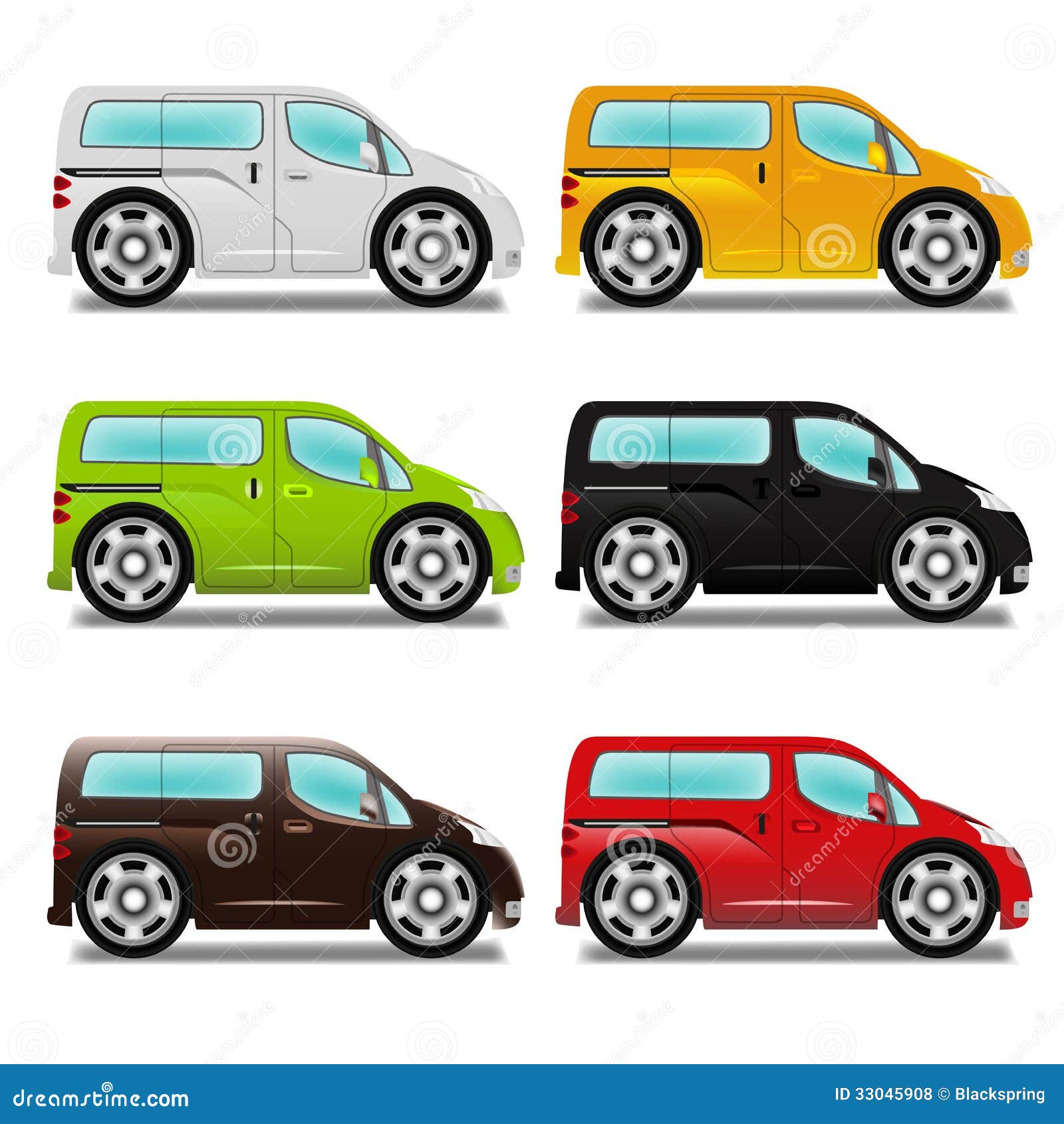 Cartoon Minivan with Big Wheels. Stock Vector - Illustration of compact ...