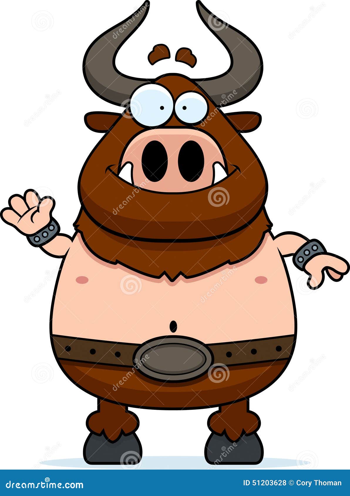 Cartoon Minotaur Waving stock vector. Illustration of waving - 51203628