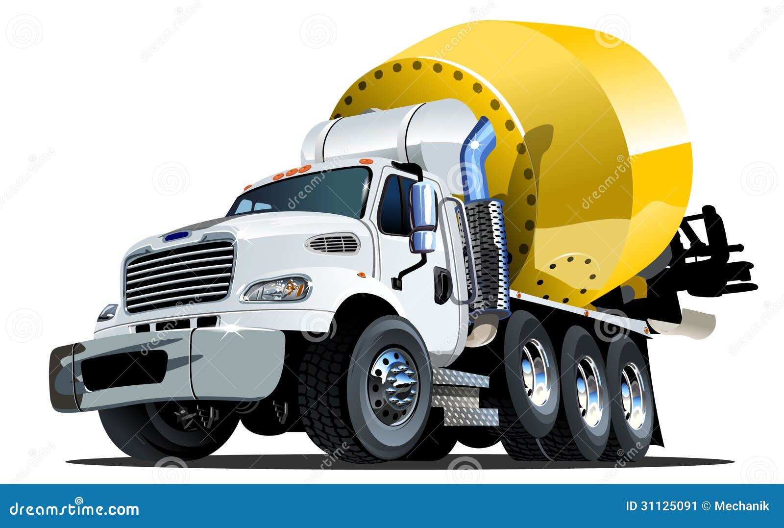 Cartoon Mixer Truck One Click Stock Vector - Illustration of concrete ...