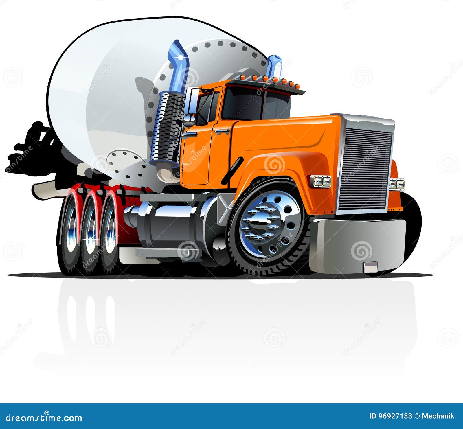 Cartoon Mixer Truck Vector Illustration | CartoonDealer.com #103932434