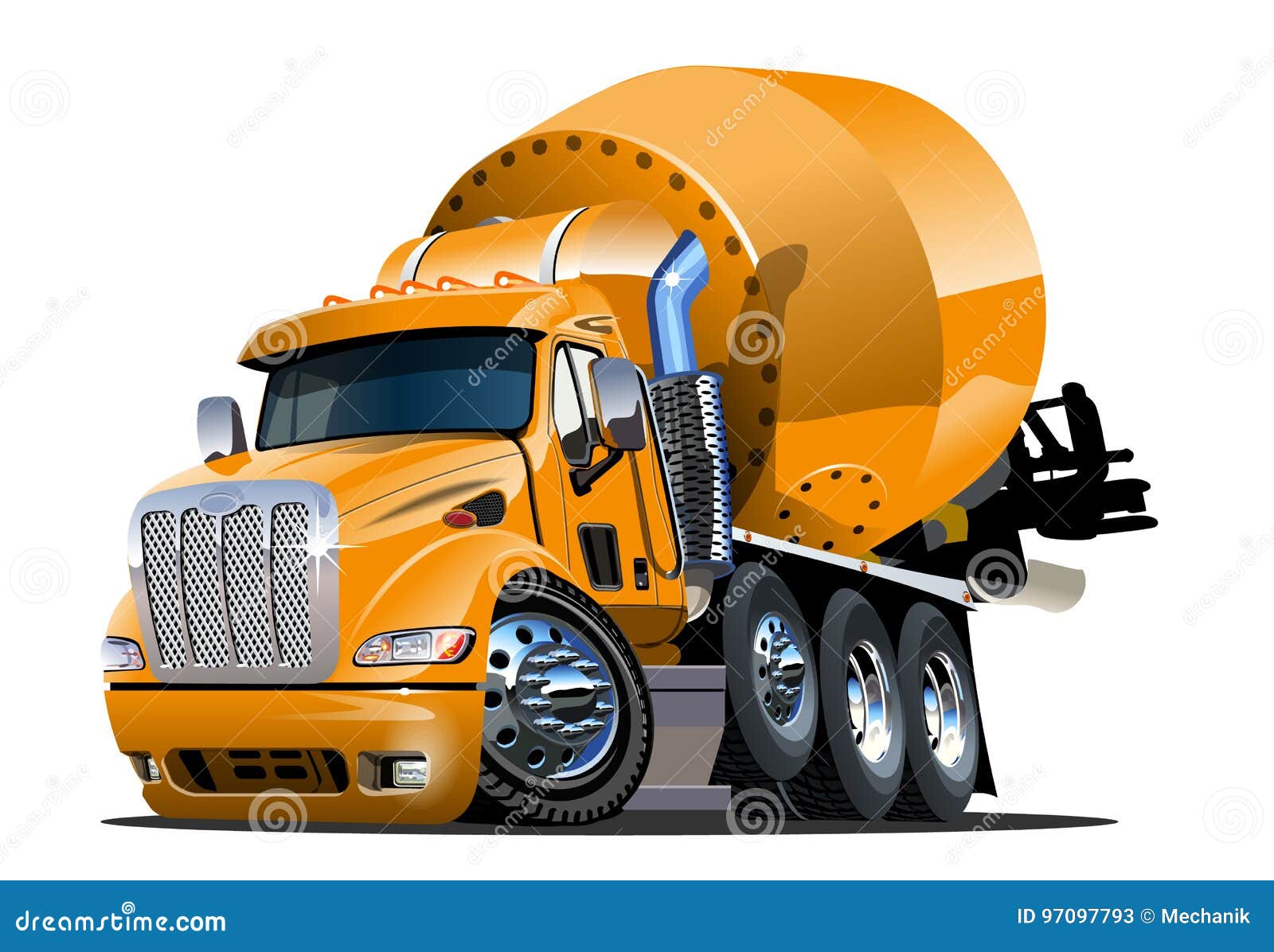 Cartoon Mixer Truck Vector Illustration | CartoonDealer.com #103932434
