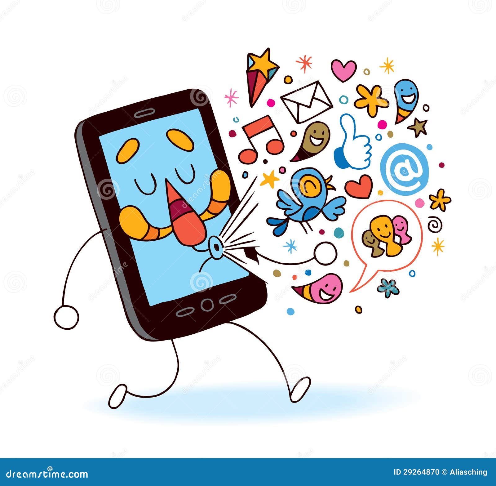 Cartoon mobile phone stock vector. Illustration of like - 29264870
