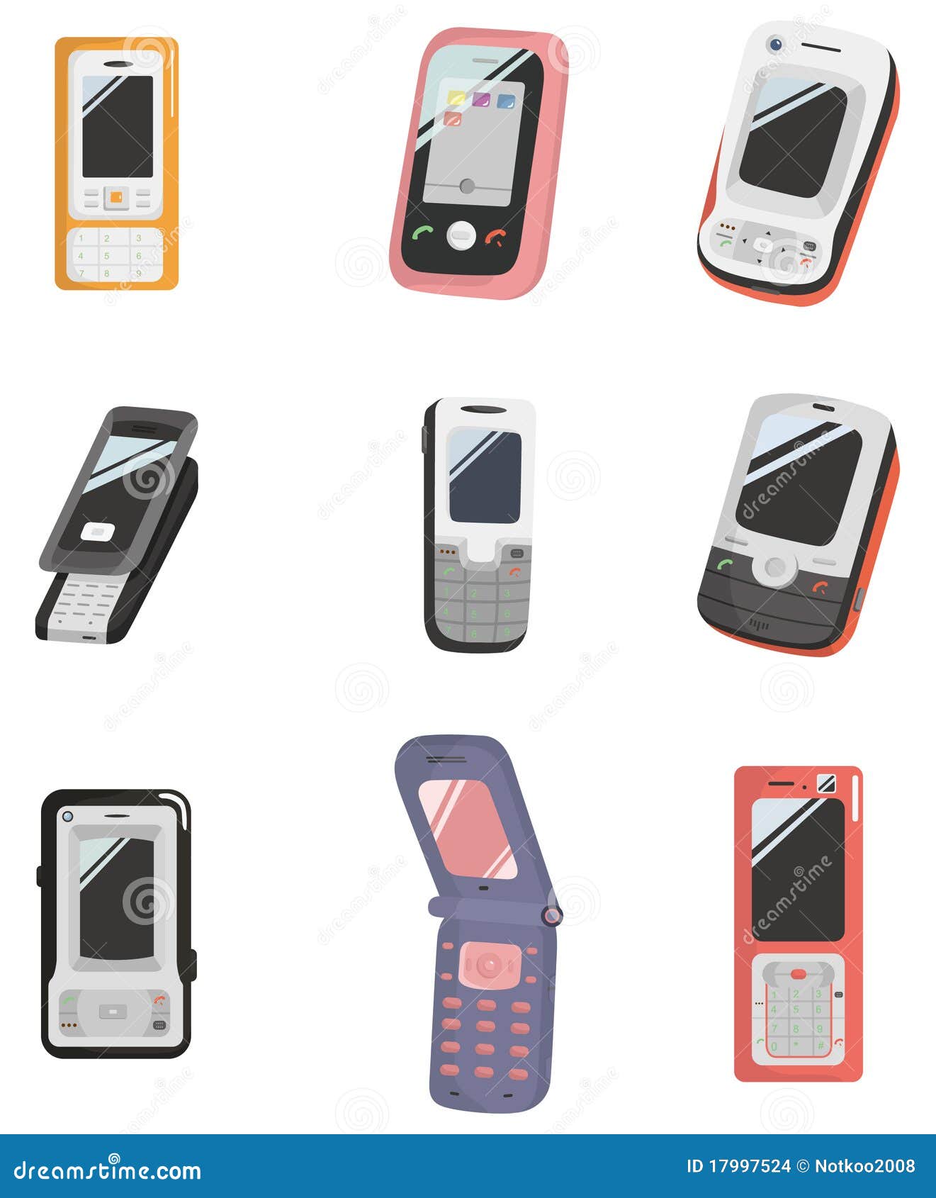 Cartoon Mobile Phones Vector Illustration | CartoonDealer.com #35421474