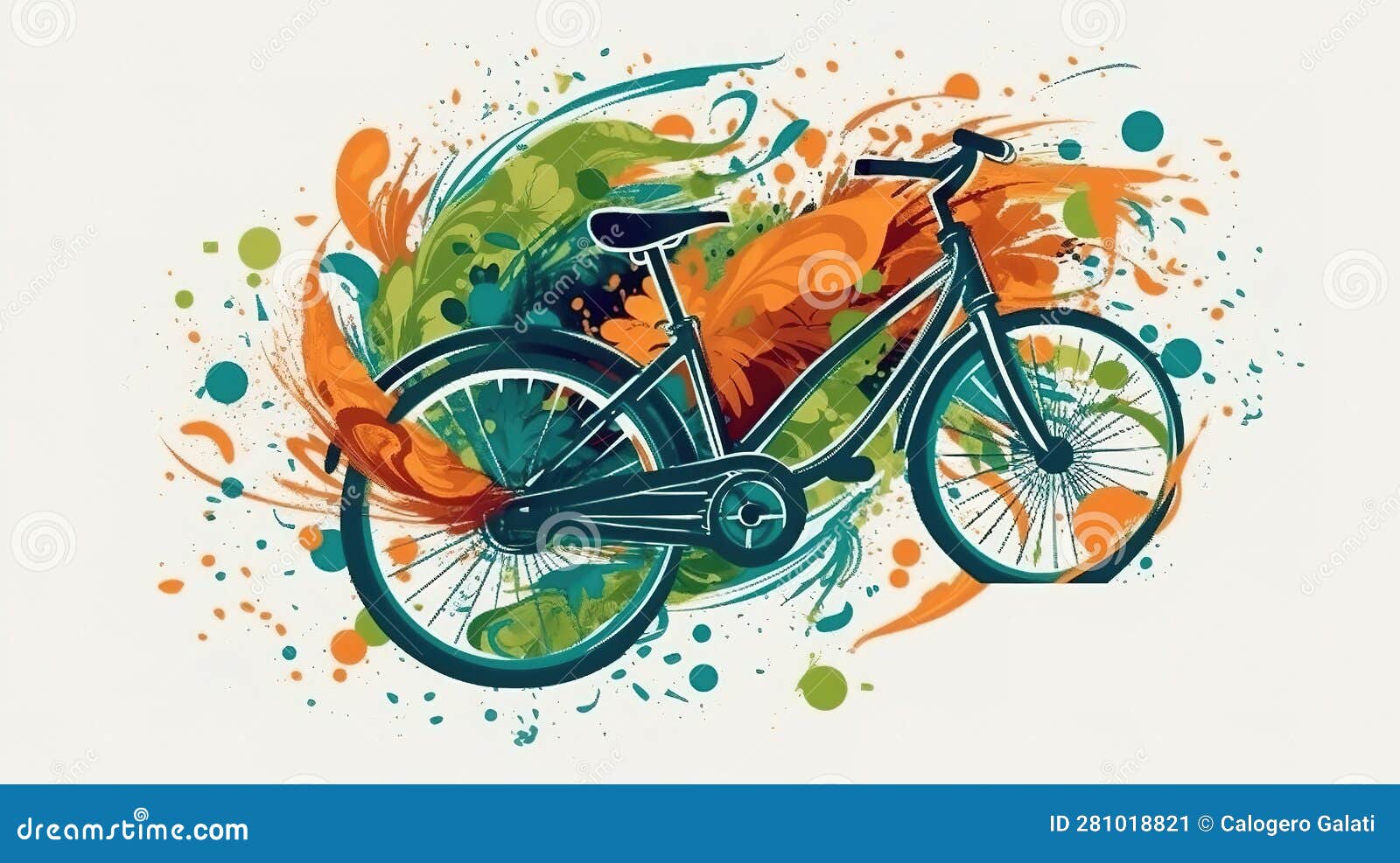 A Cartoon Modern Inspired Cycling Artwork, Ai Generated Image Stock ...