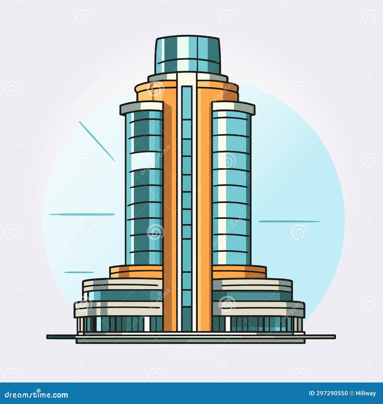Cartoon Modern Skyscraper Building, Vector Illustration Stock Vector ...