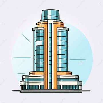 Cartoon Modern Skyscraper Building, Vector Illustration Stock Vector ...