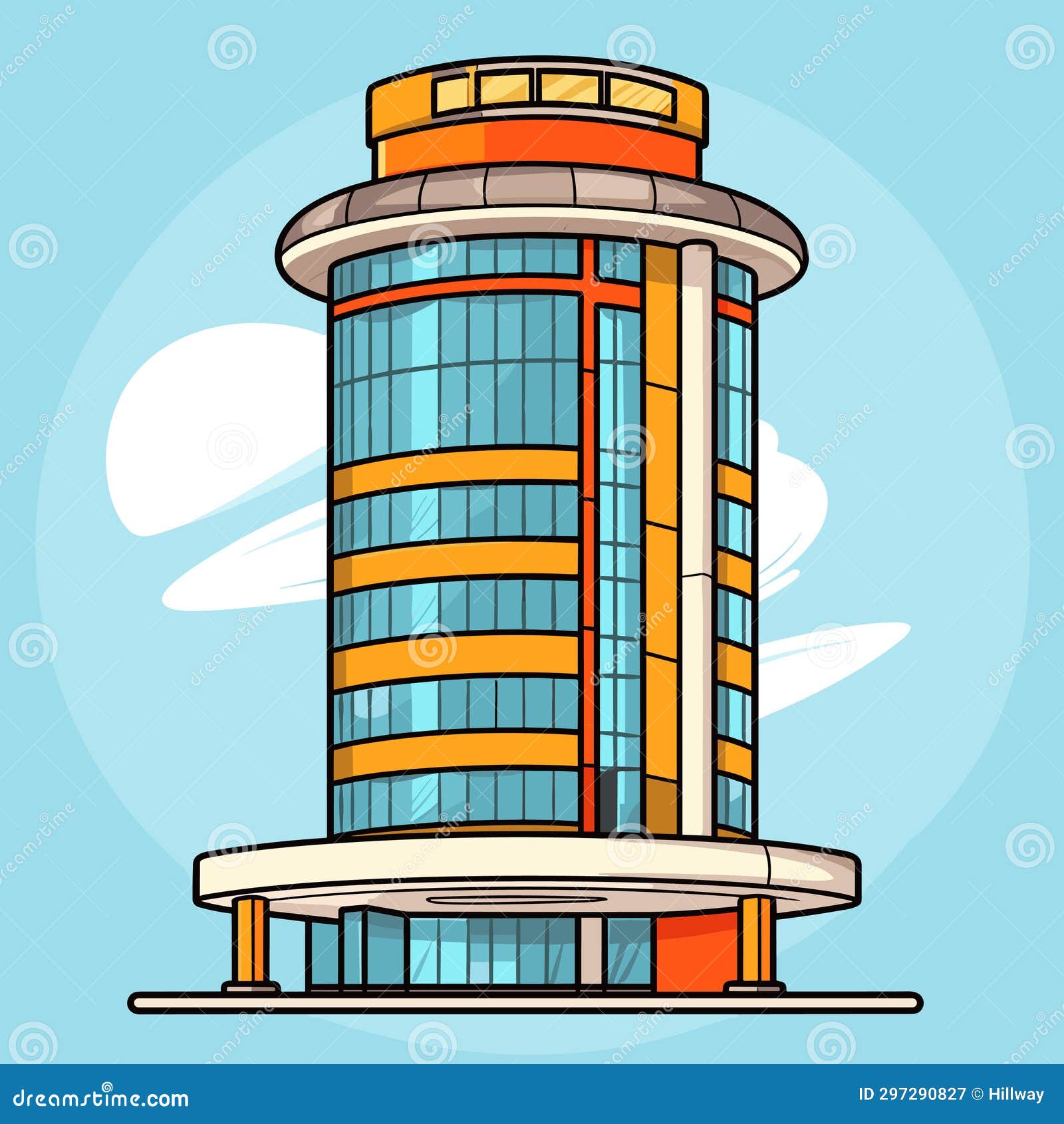 Cartoon Modern Skyscraper Building, Vector Illustration Stock Vector ...