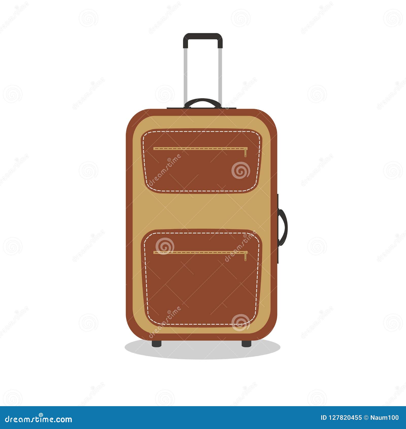 Cartoon modern suitcase. stock vector. Illustration of pile - 127820455