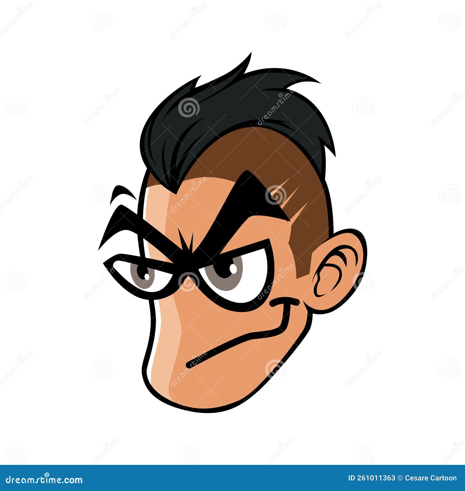 Cartoon mohawk angry stock vector. Illustration of logo - 261011363