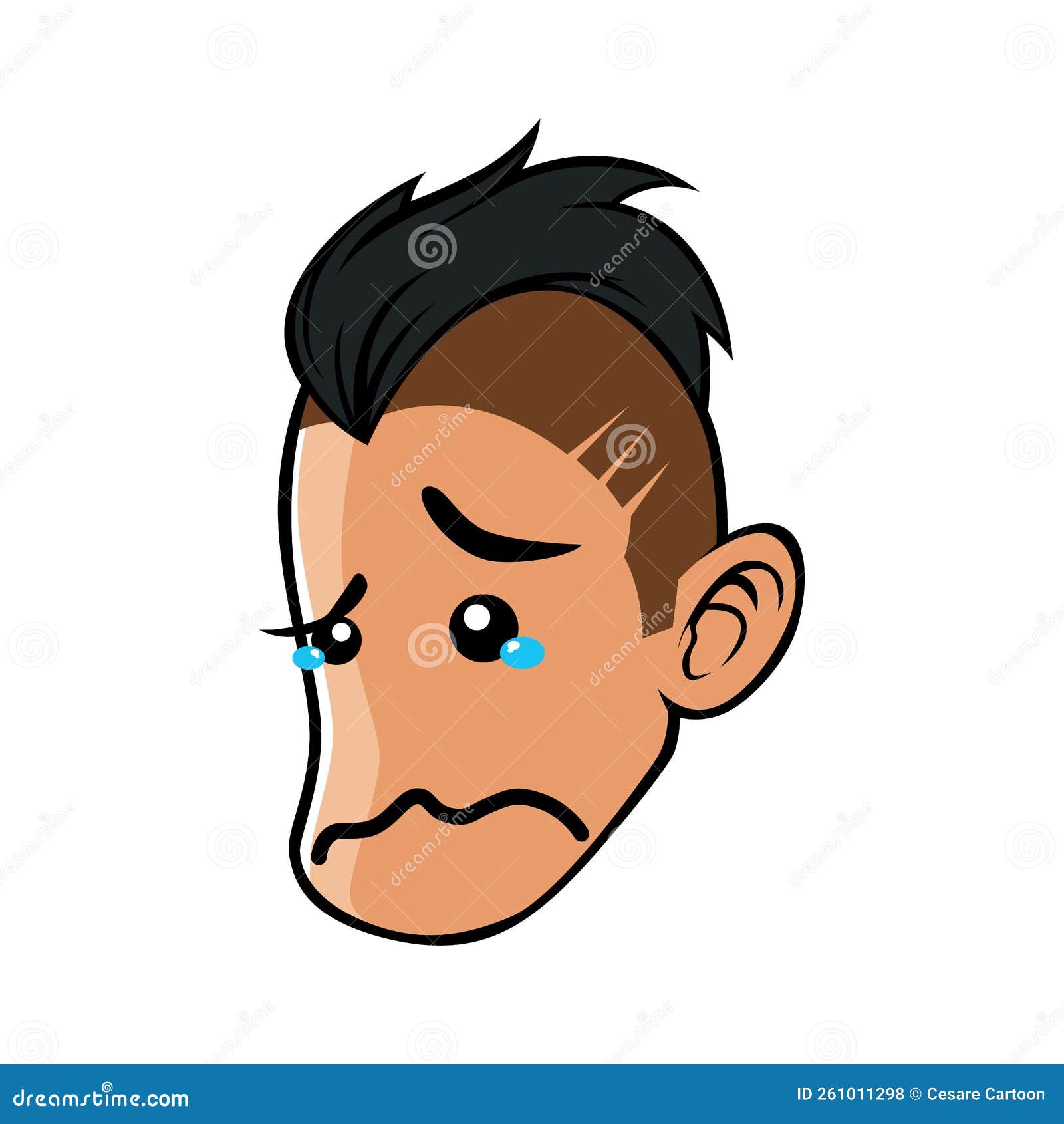 Cartoon mohawk cry stock vector. Illustration of cartoon - 261011298
