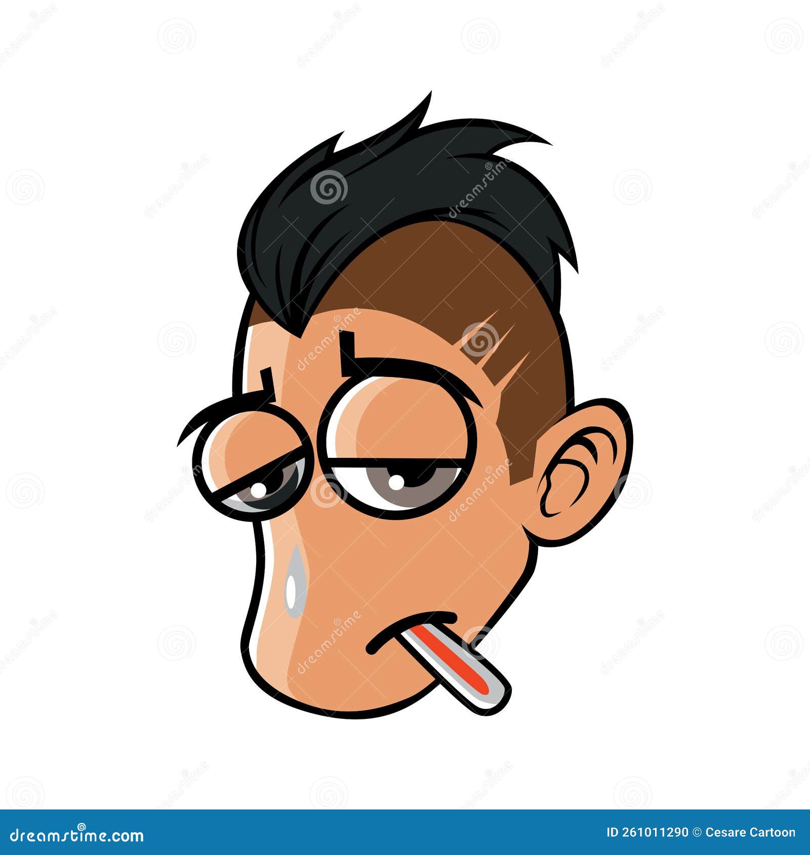 Cartoon mohawk sick stock vector. Illustration of icon - 261011290