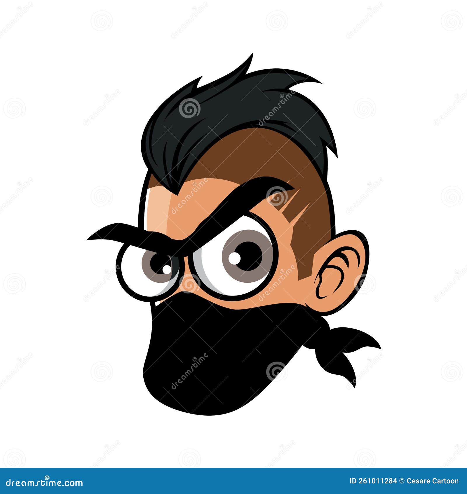 Cartoon mohawk thief stock vector. Illustration of emoticon - 261011284