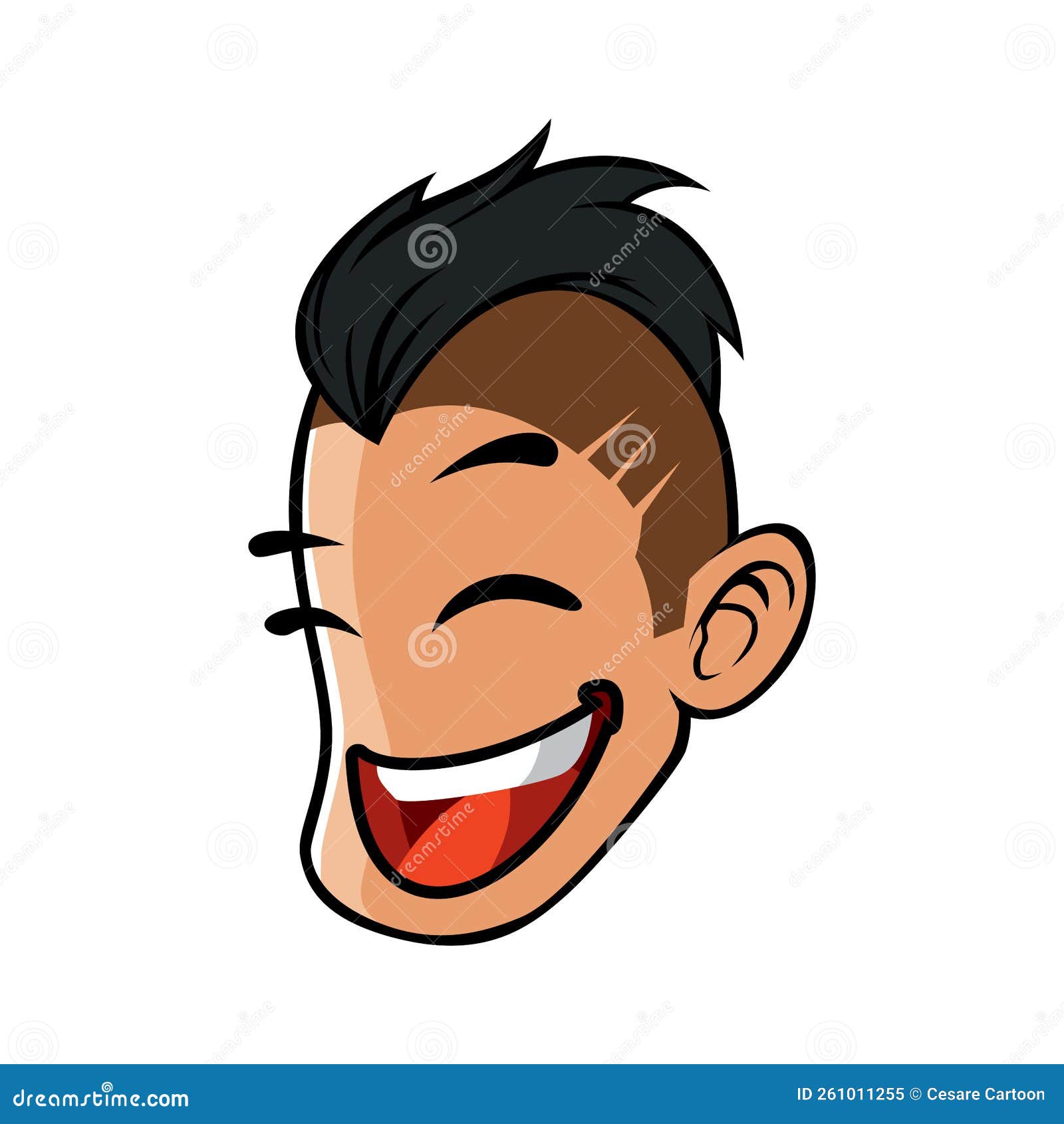 Cartoon mohawk laugh stock vector. Illustration of vector - 261011255