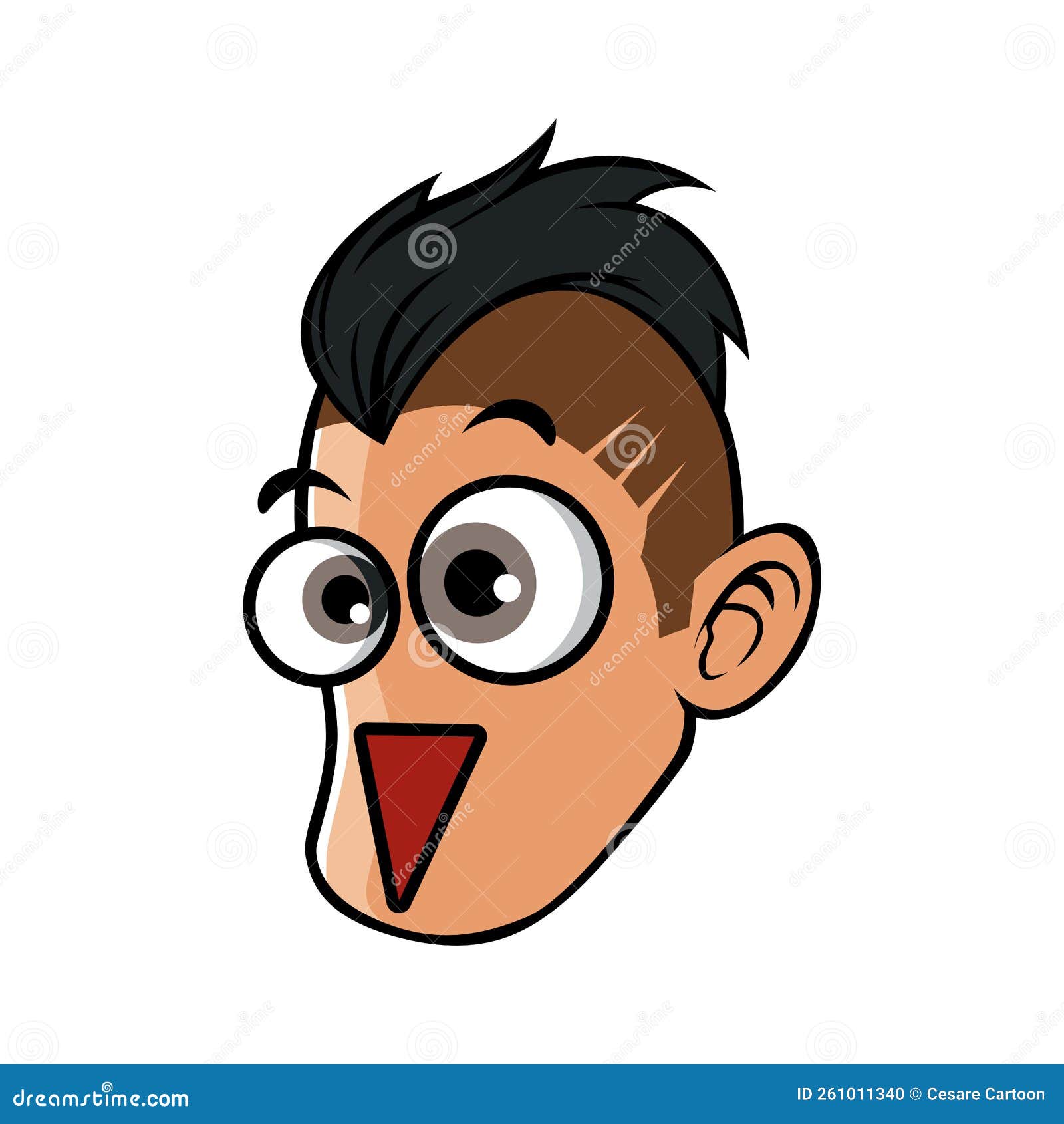 Cartoon mohawk laugh stock vector. Illustration of emotion - 261011340