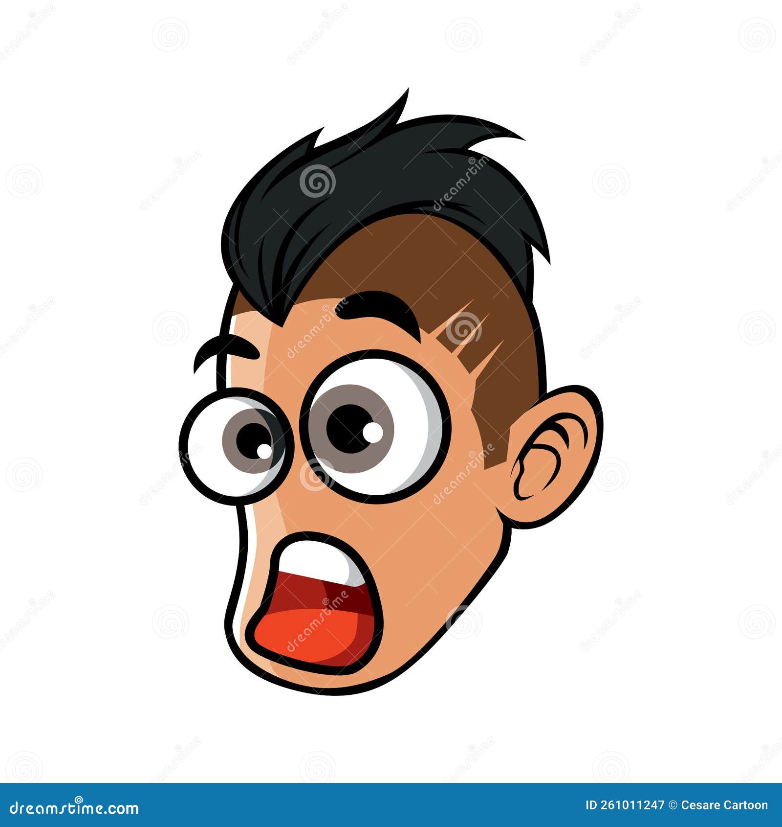 Cartoon mohawk shocked stock vector. Illustration of expression - 261011247