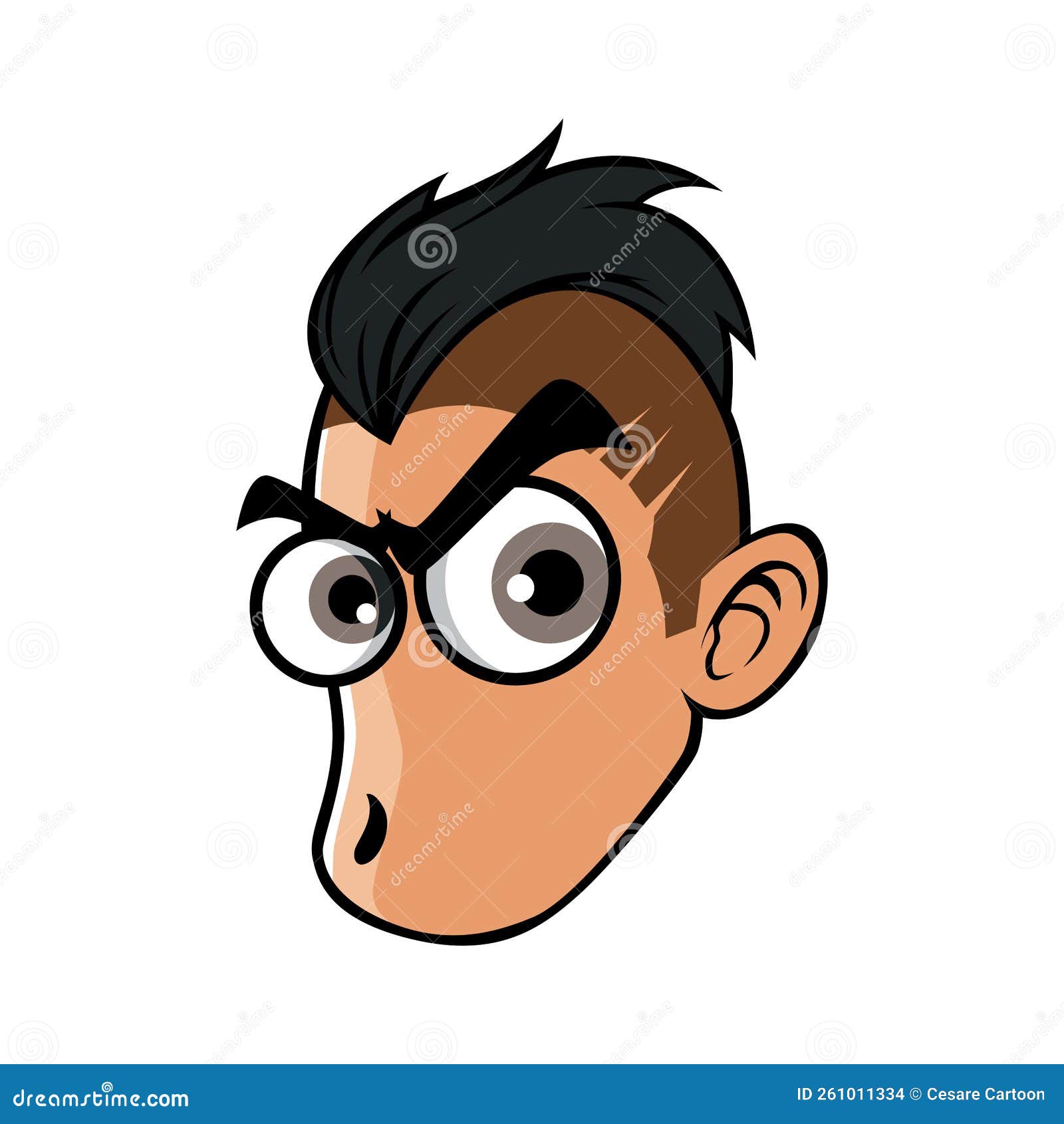 Cartoon mohawk suspect stock vector. Illustration of emotion - 261011334