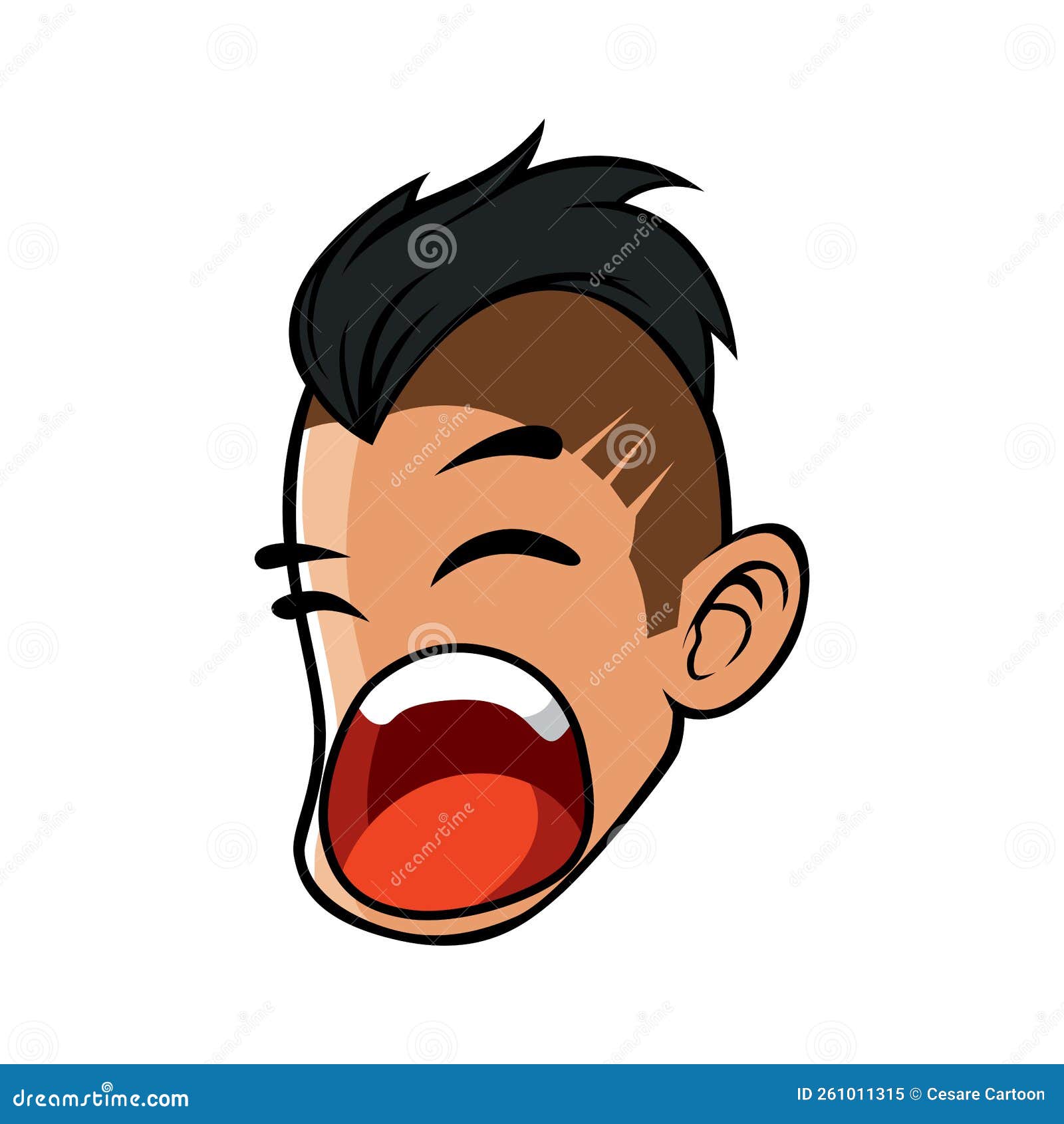 Cartoon Dog With Mohawk Sticker Stock Image | CartoonDealer.com #323909803