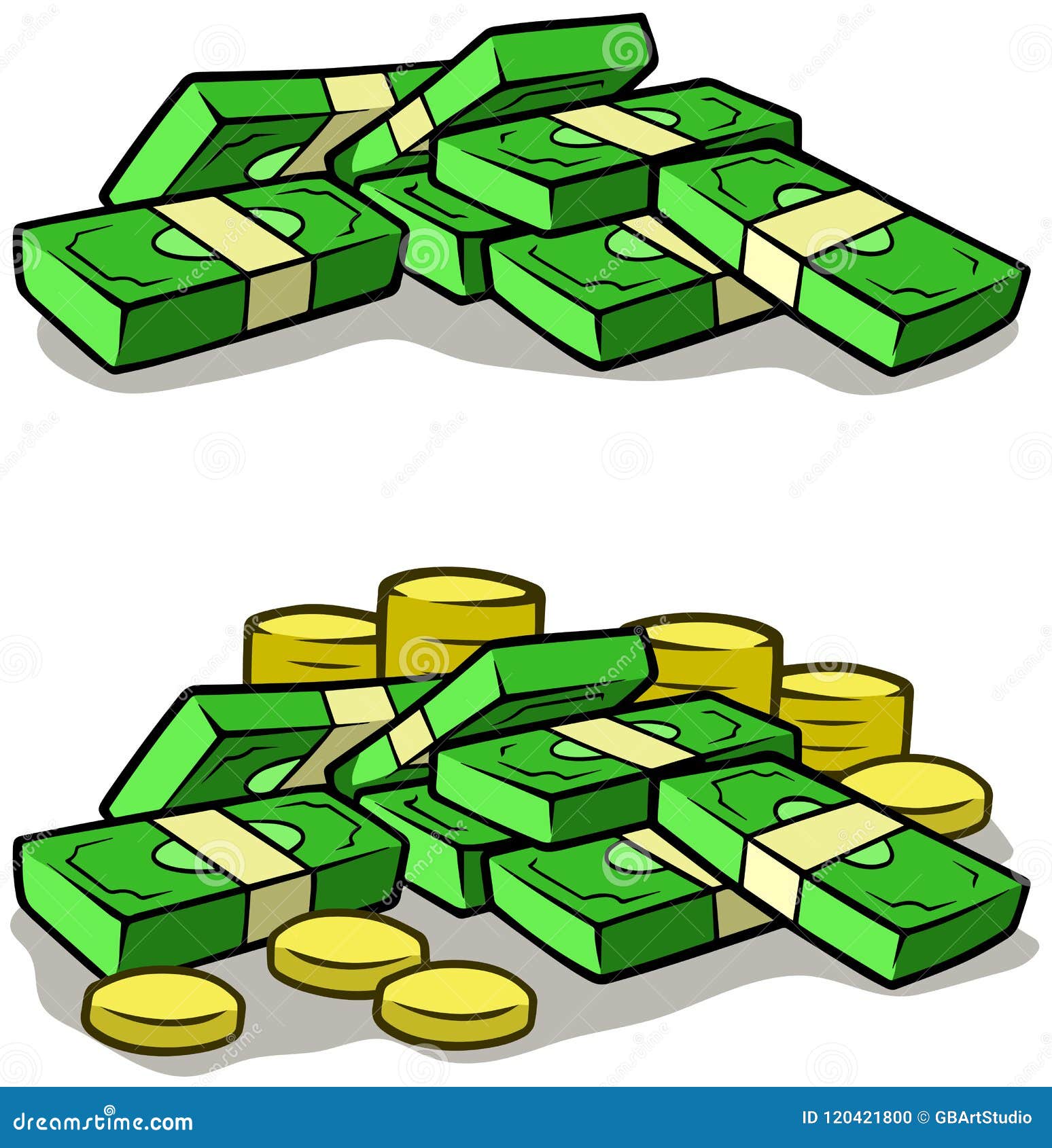 Cartoon Money Stack Piles of Cash and Coins Stock Vector - Illustration ... Cartoon Money Stack Piles of Cash and Coins Stock Vector - Illustration ...