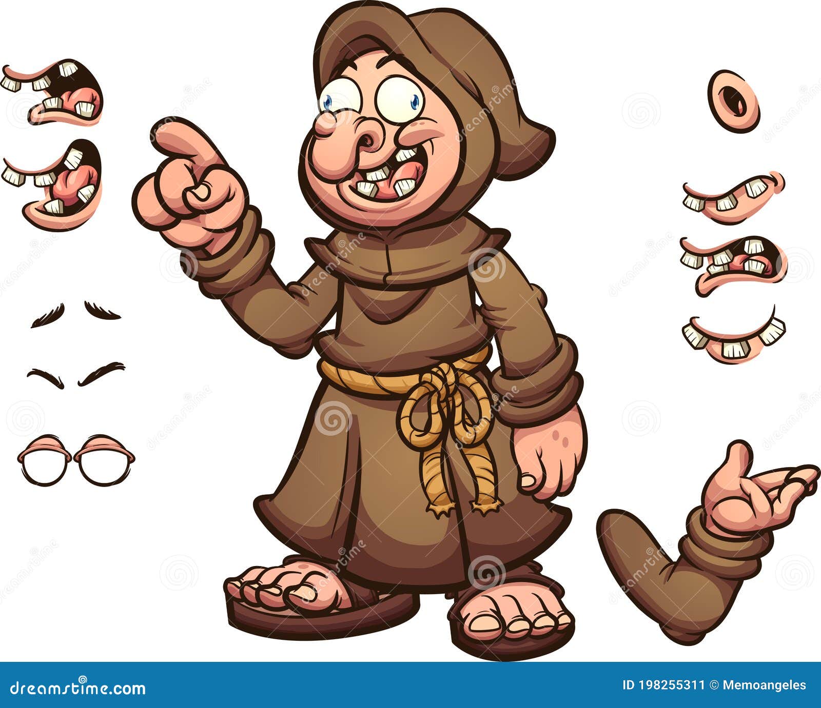 Cartoon Monk Vector Illustration | CartoonDealer.com #59015824